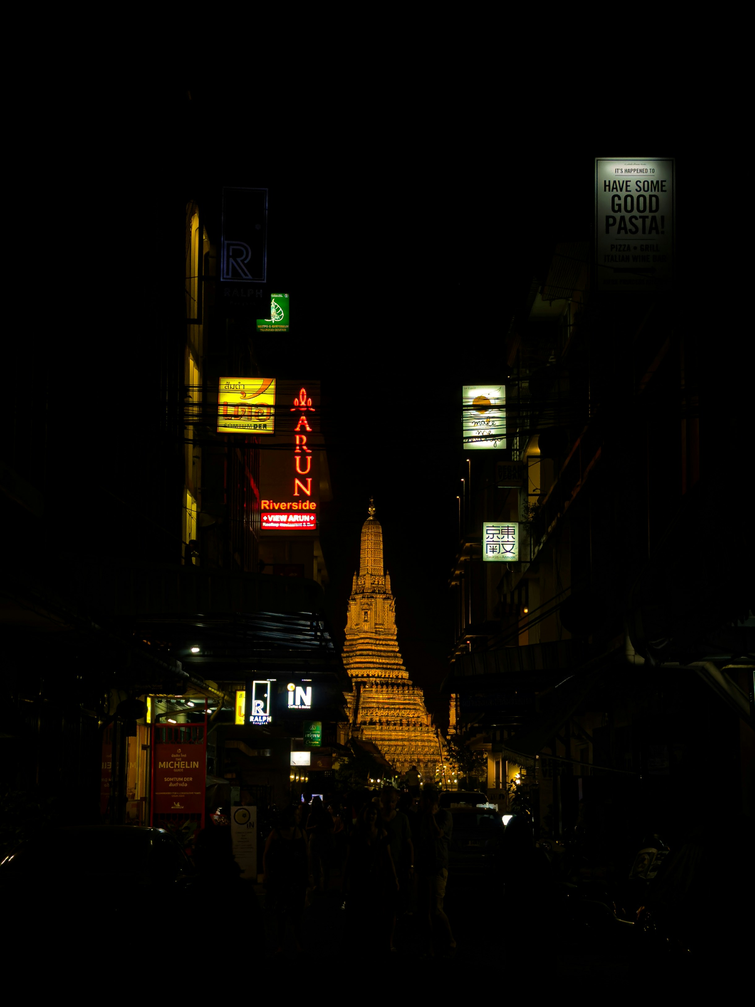 Neon Alley Leads to the Golden Spire