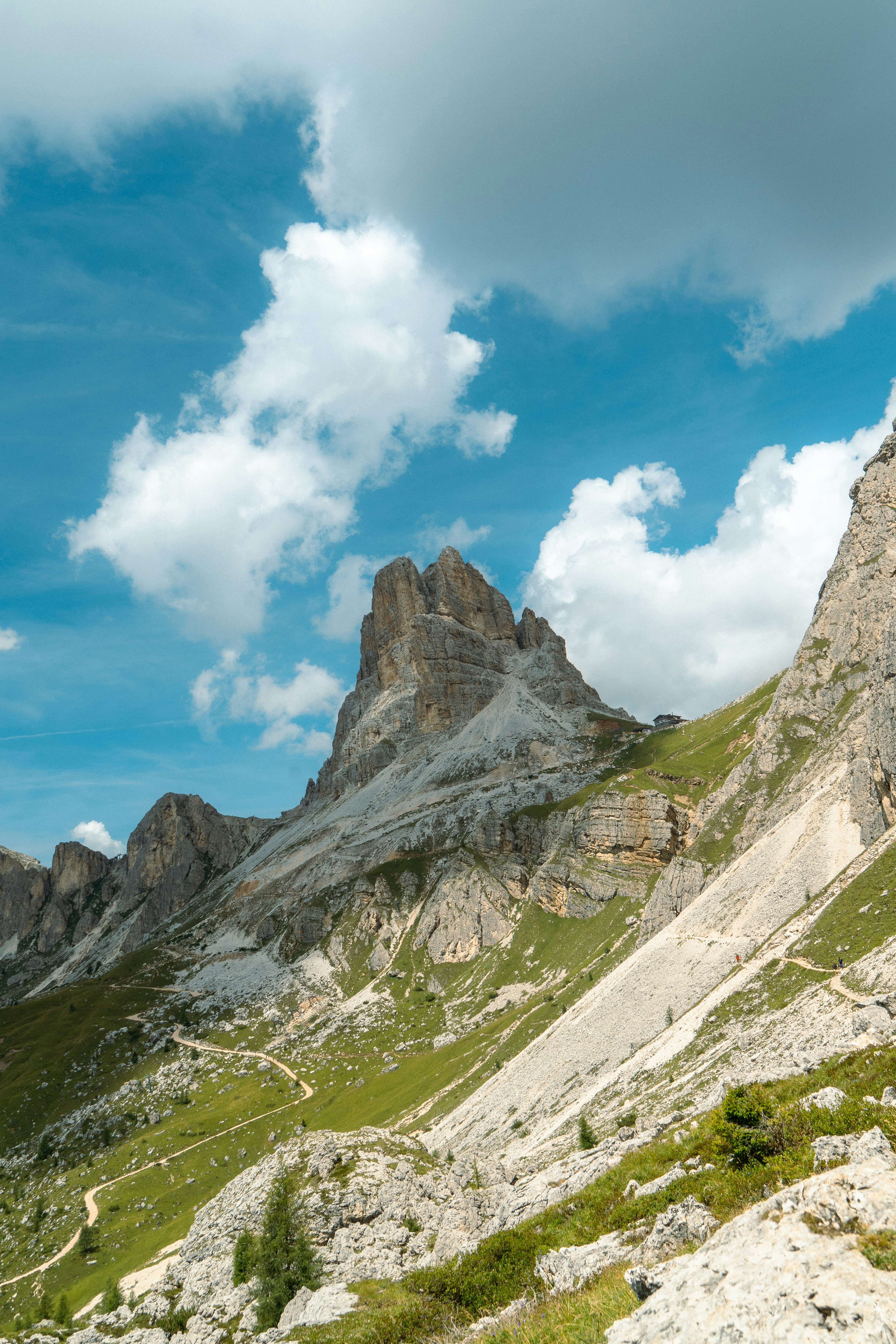 Craggy Peak Under a Wide Blue Sky