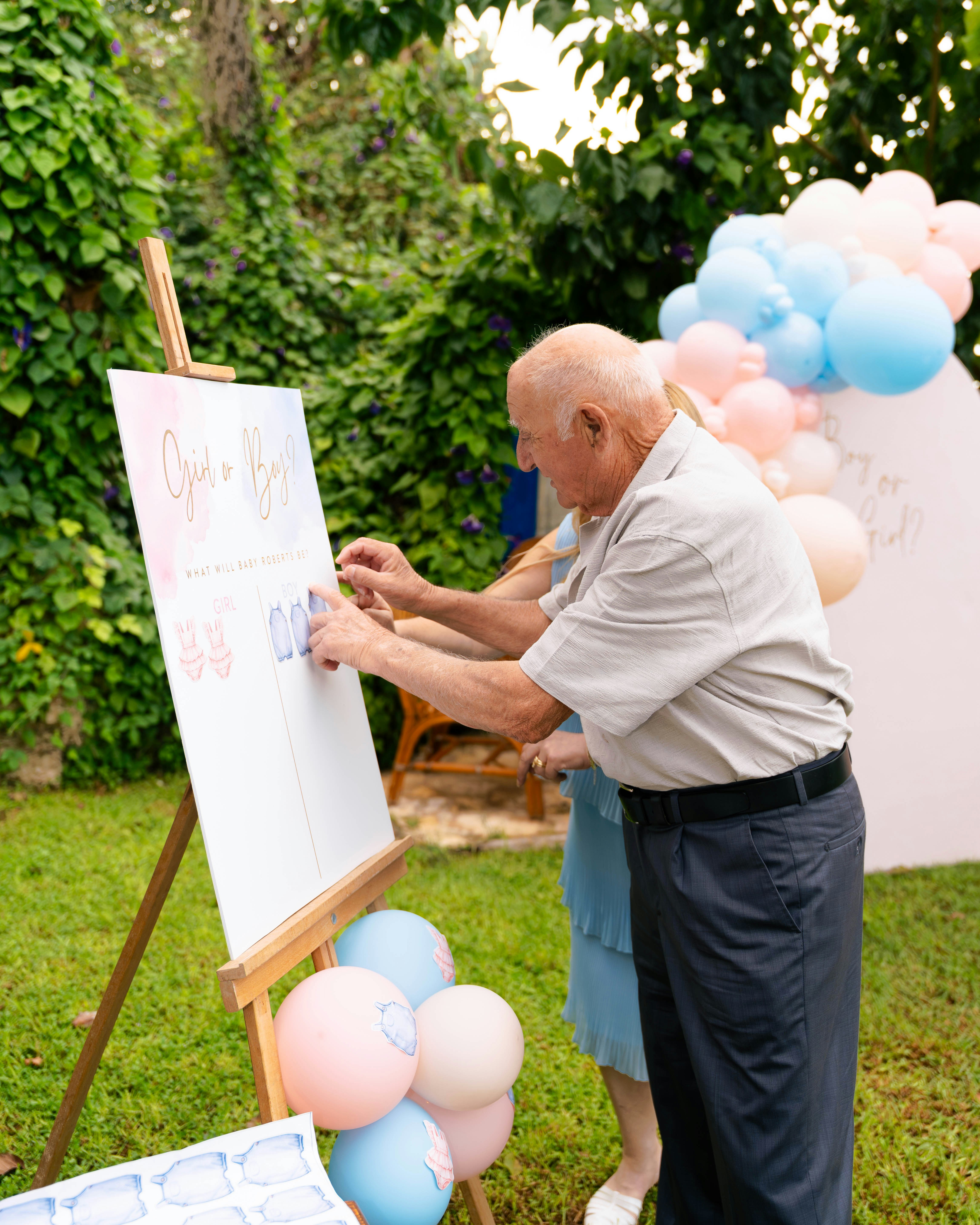Guest of Honor adds color to a cheerful board at a garden celebration