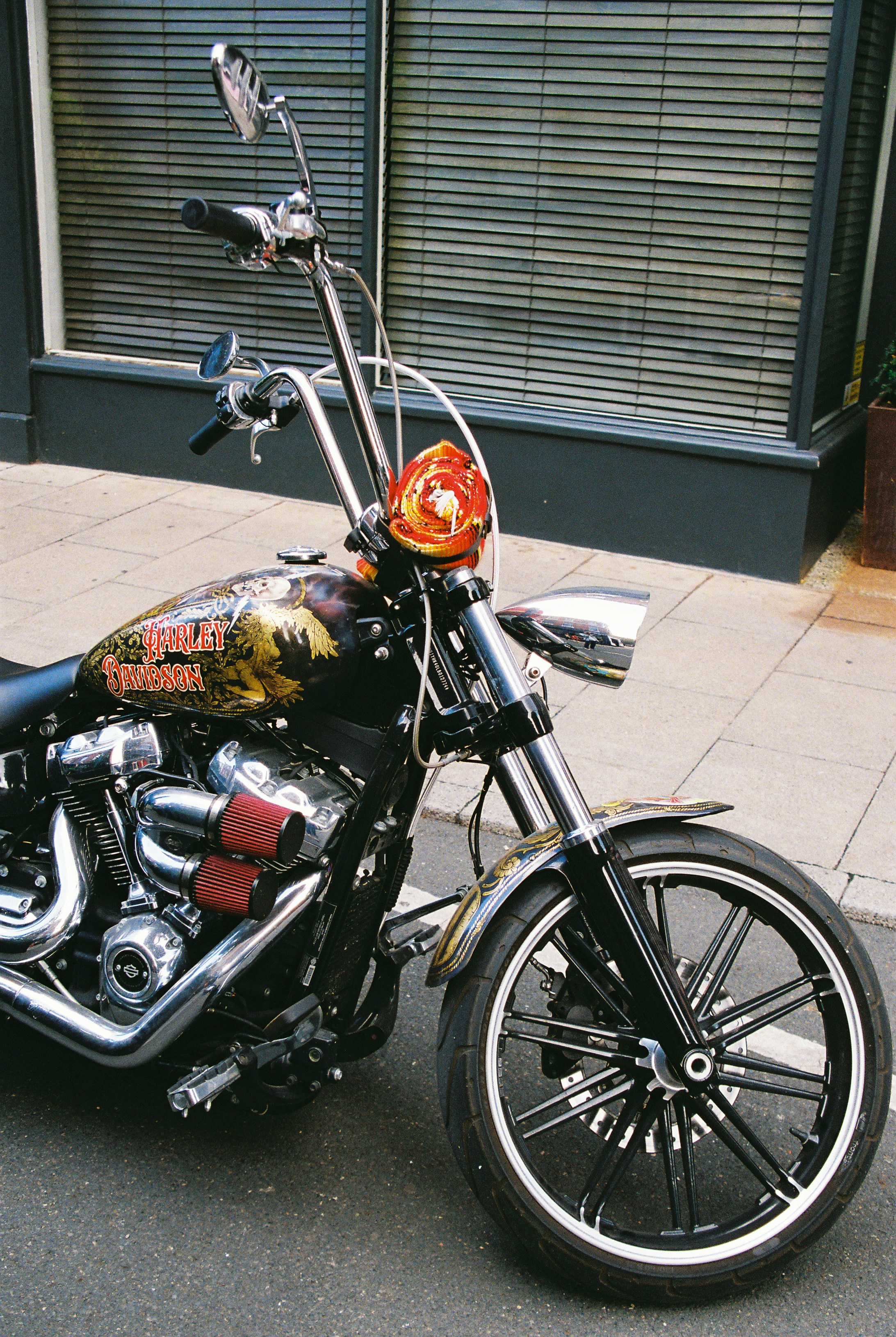 Chrome and Flame: A Harley-Davidson Portrait at Street Level