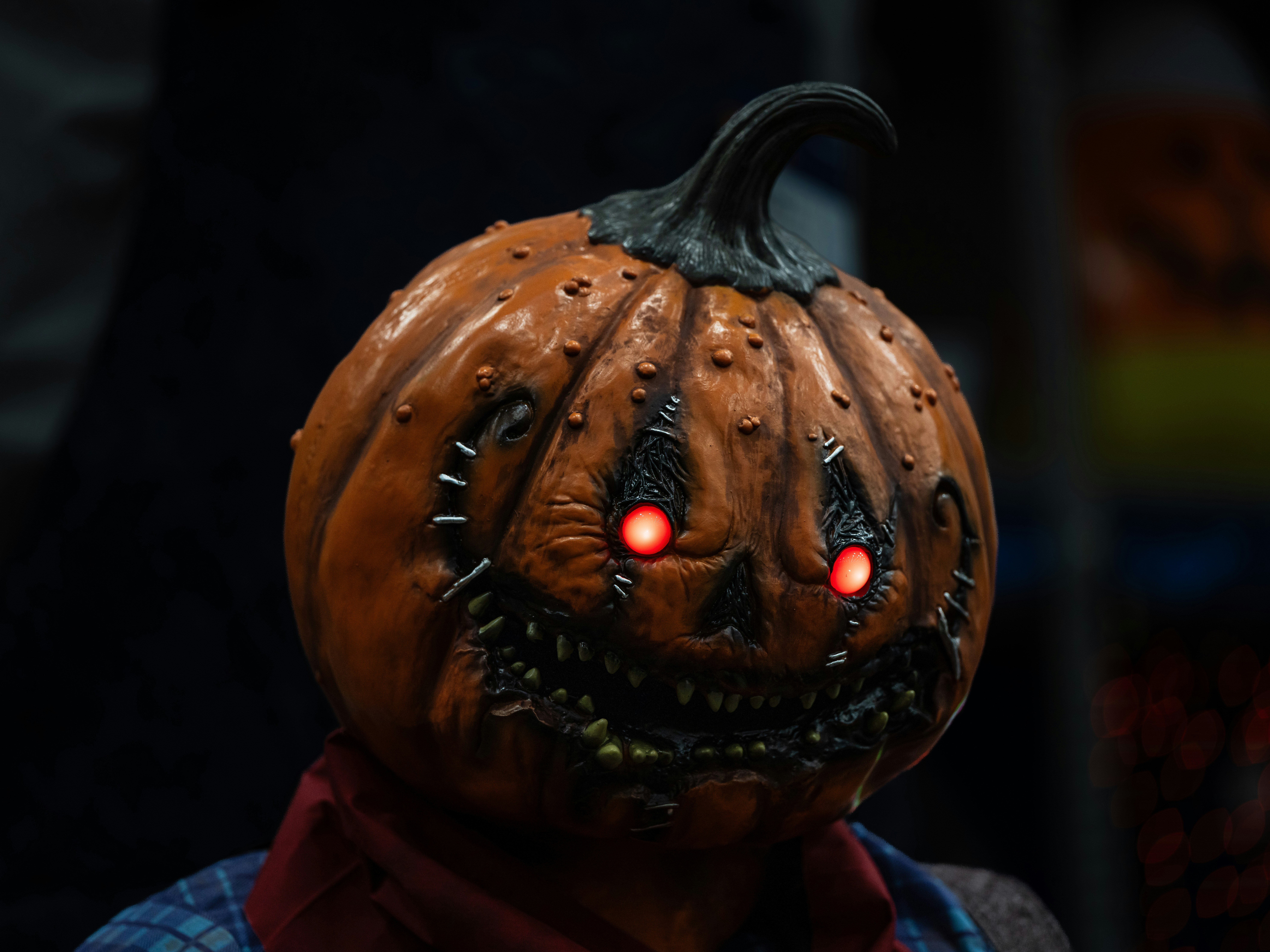 Glowing Jack-o'-Lantern Grimace: A Stitchwork Nightmare