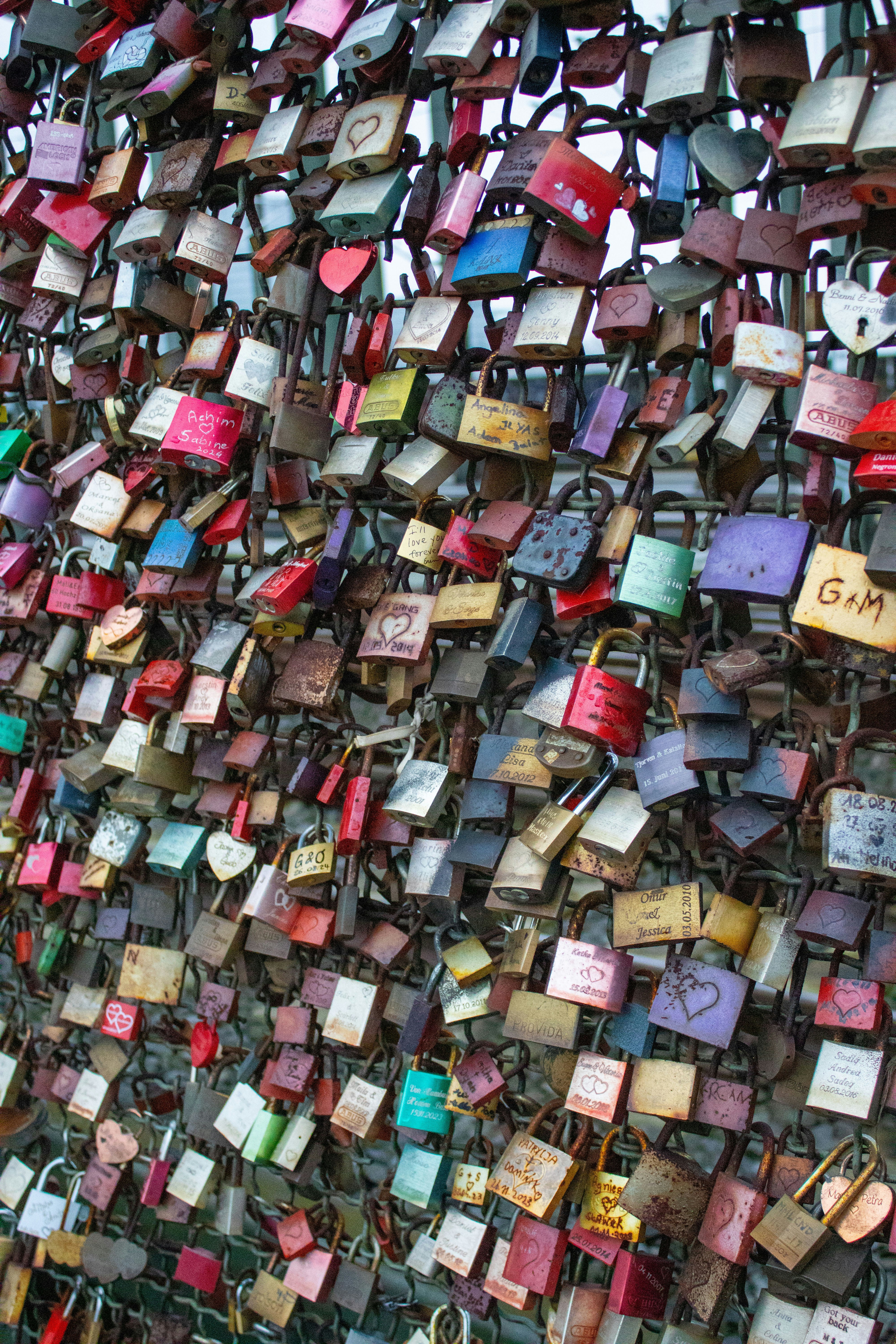 Locks of Connection: A Crimson Heart Among a Sea of Metal