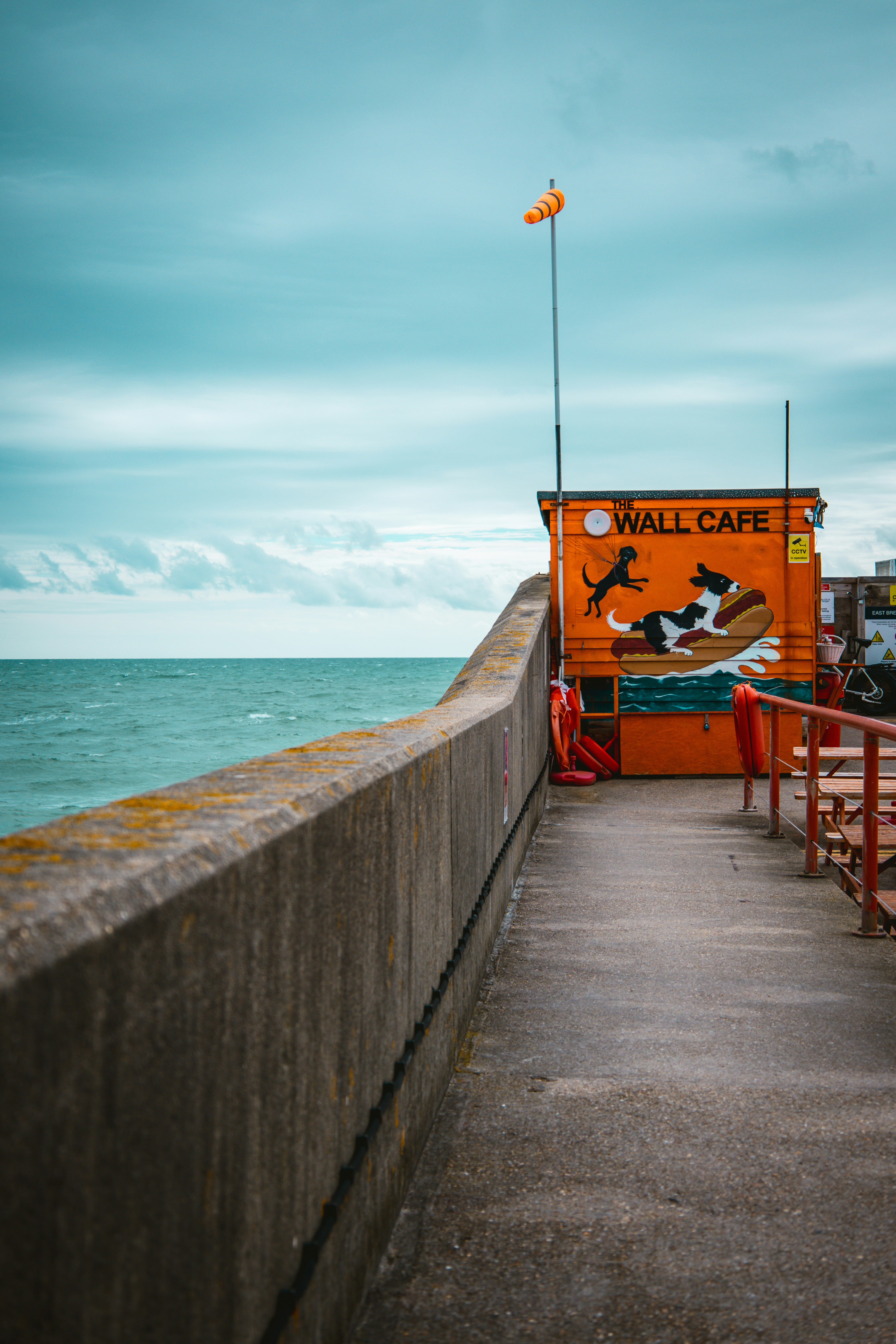 Orange Snack Shack at the End of the Pier