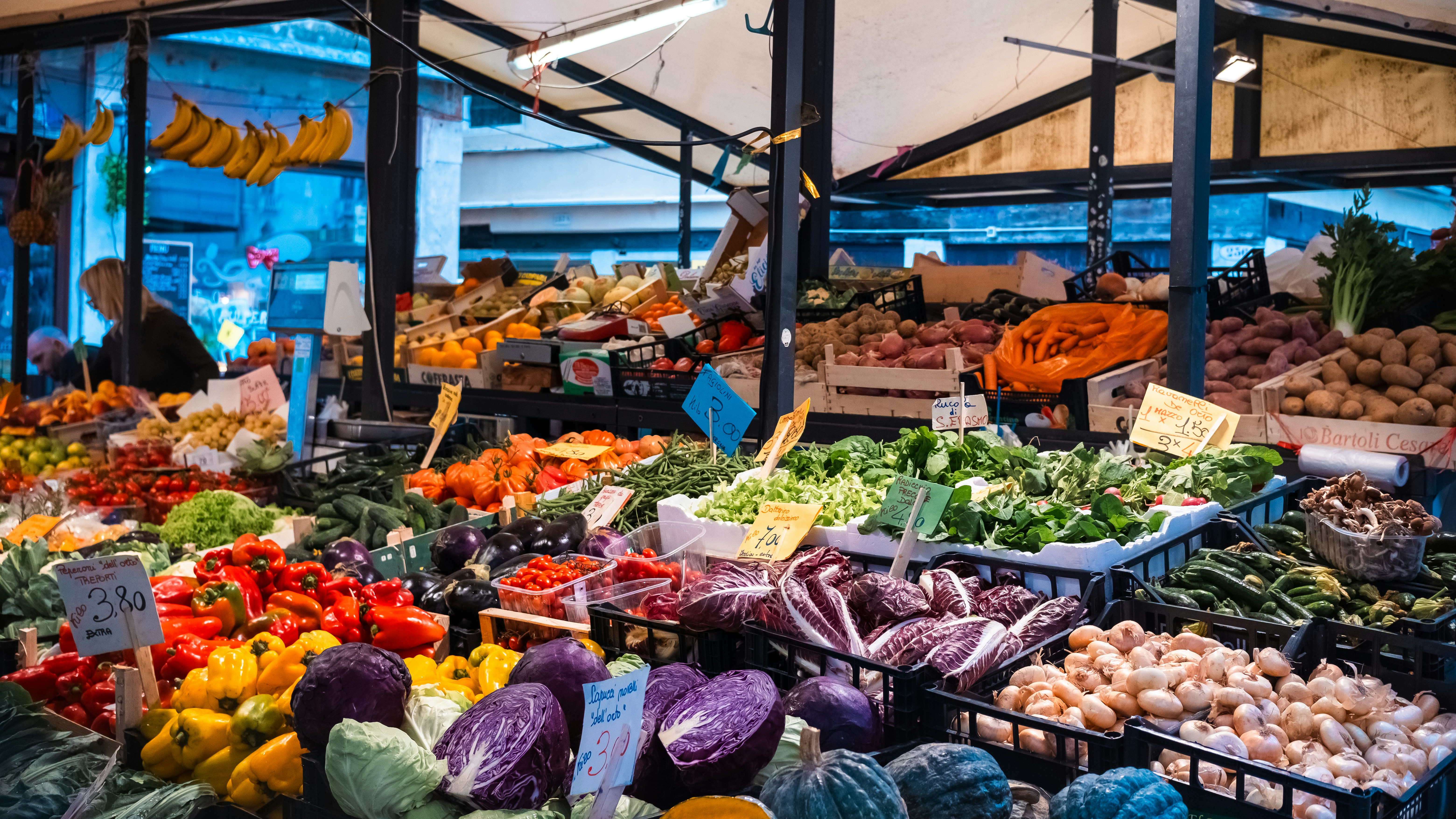 Vibrant Market Stalls: A Rainbow of Fresh Produce