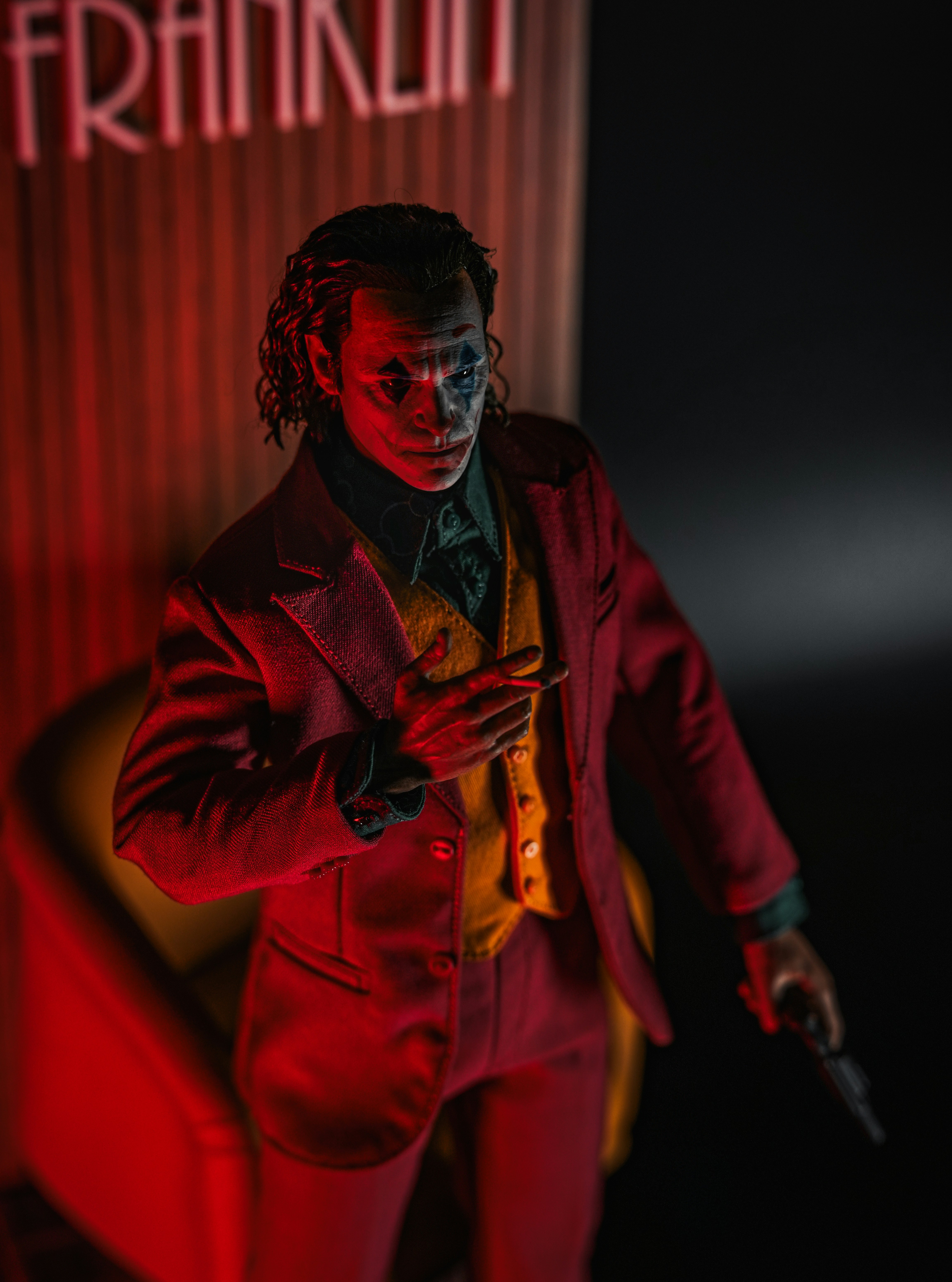 Redemption in Red: A Joker-esque Portrait in Velvet Noir