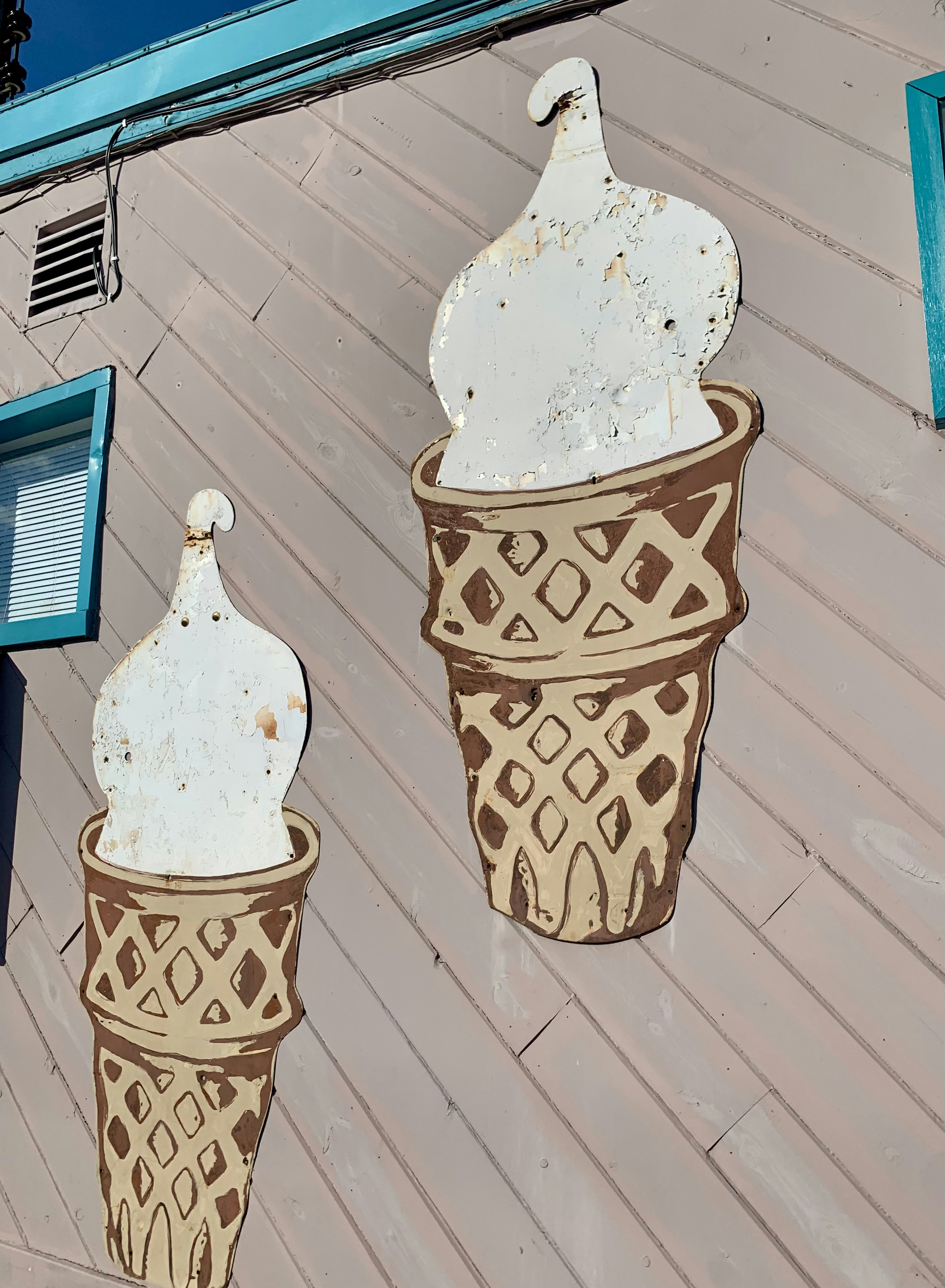 Ice Cream Cone Murals on a Painted Wall