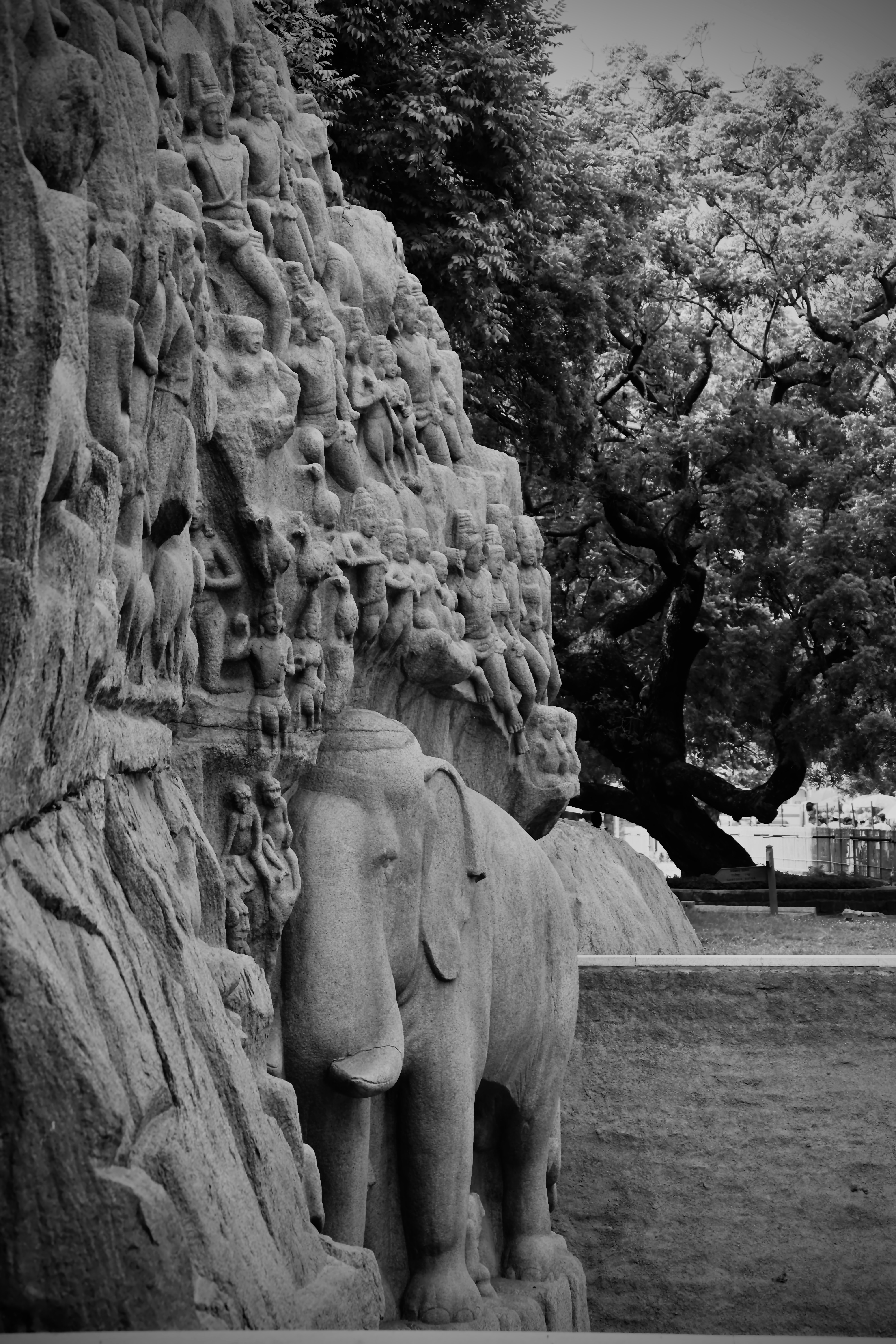 Stone Choir: Relic Figures Carved Along a Cliff