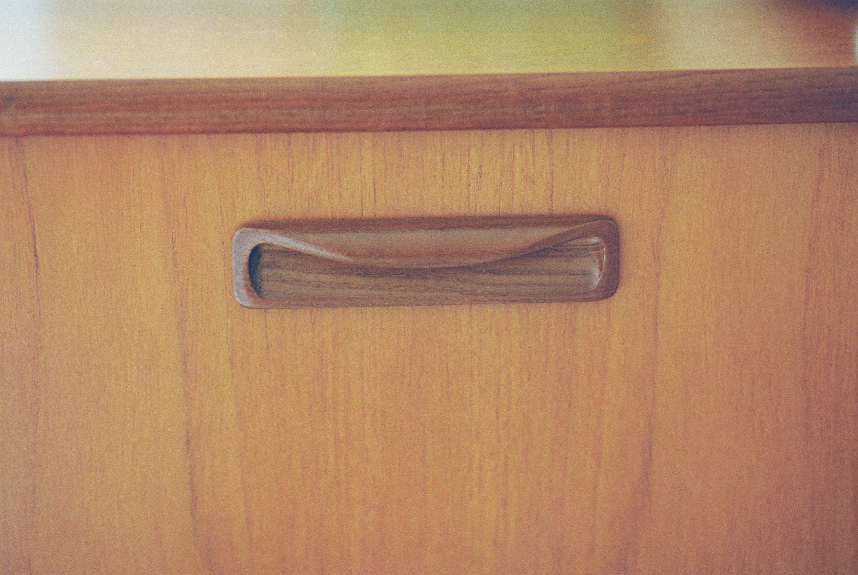 Mid-Century Cabinet Drawer Handle in Soft Focus
