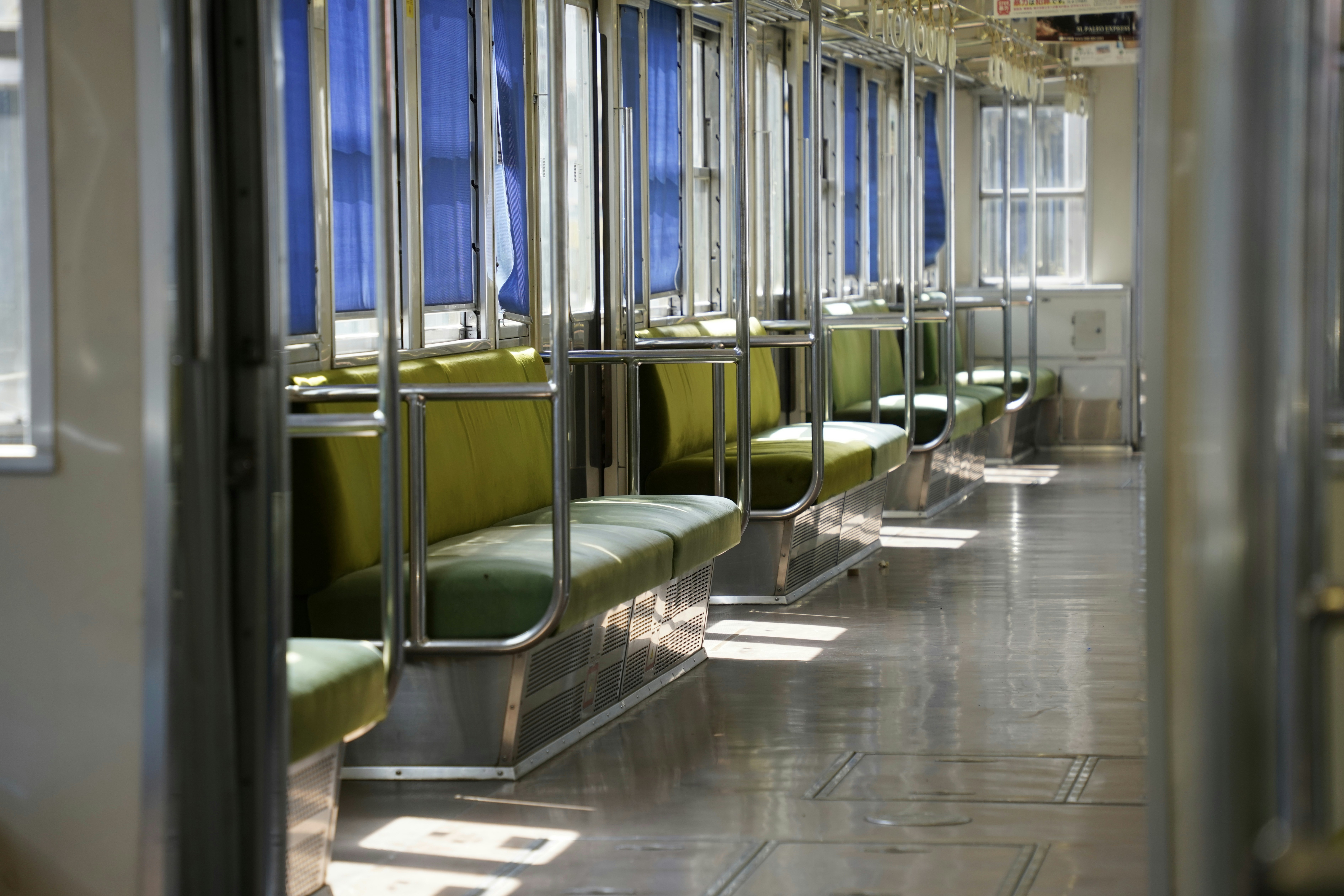 Abandoned Train of Light: Quiet Aisle Between Seats