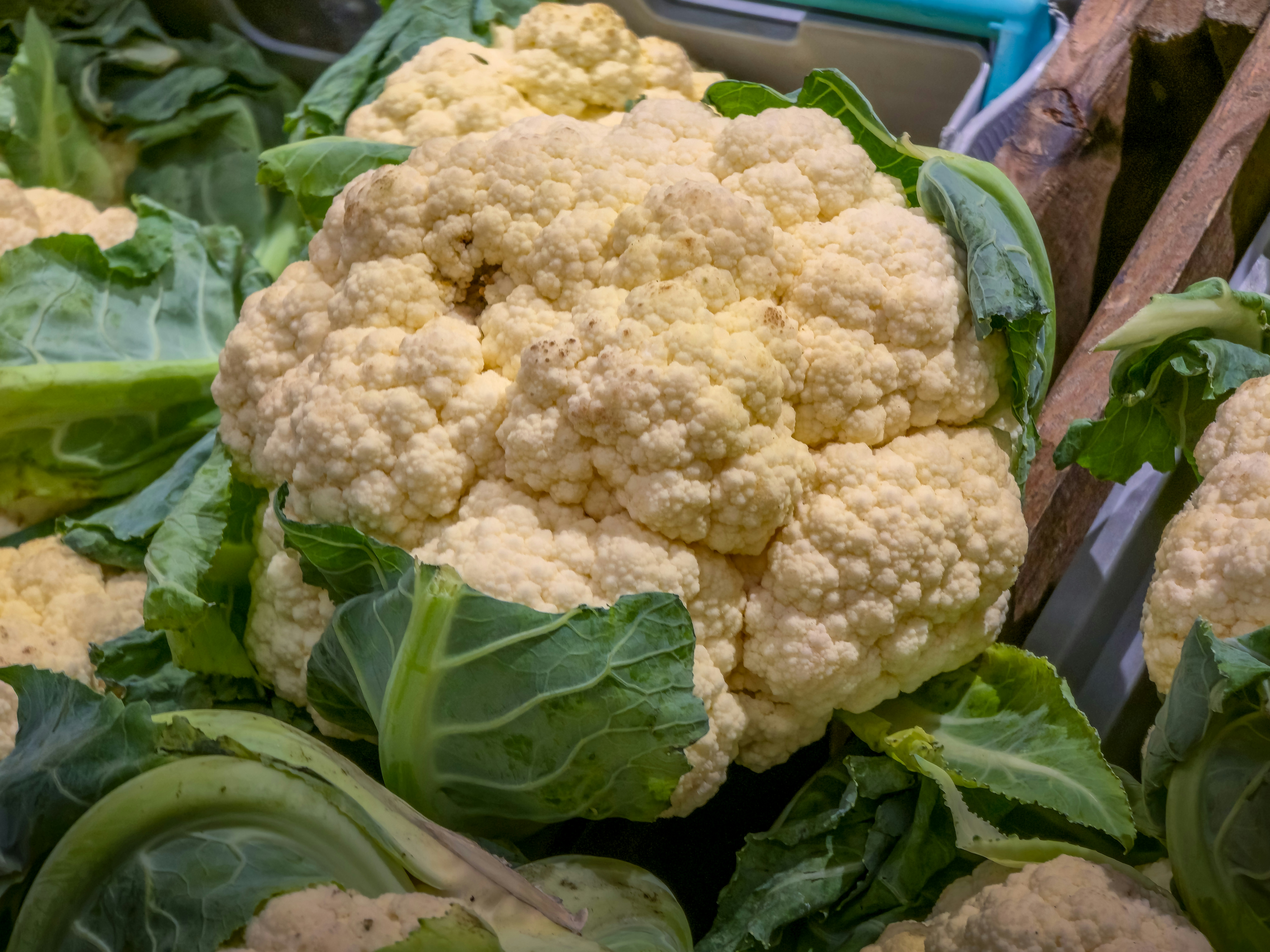 Cauliflower Crown: Close-Up of Fresh Market Hassle-Free Harvest