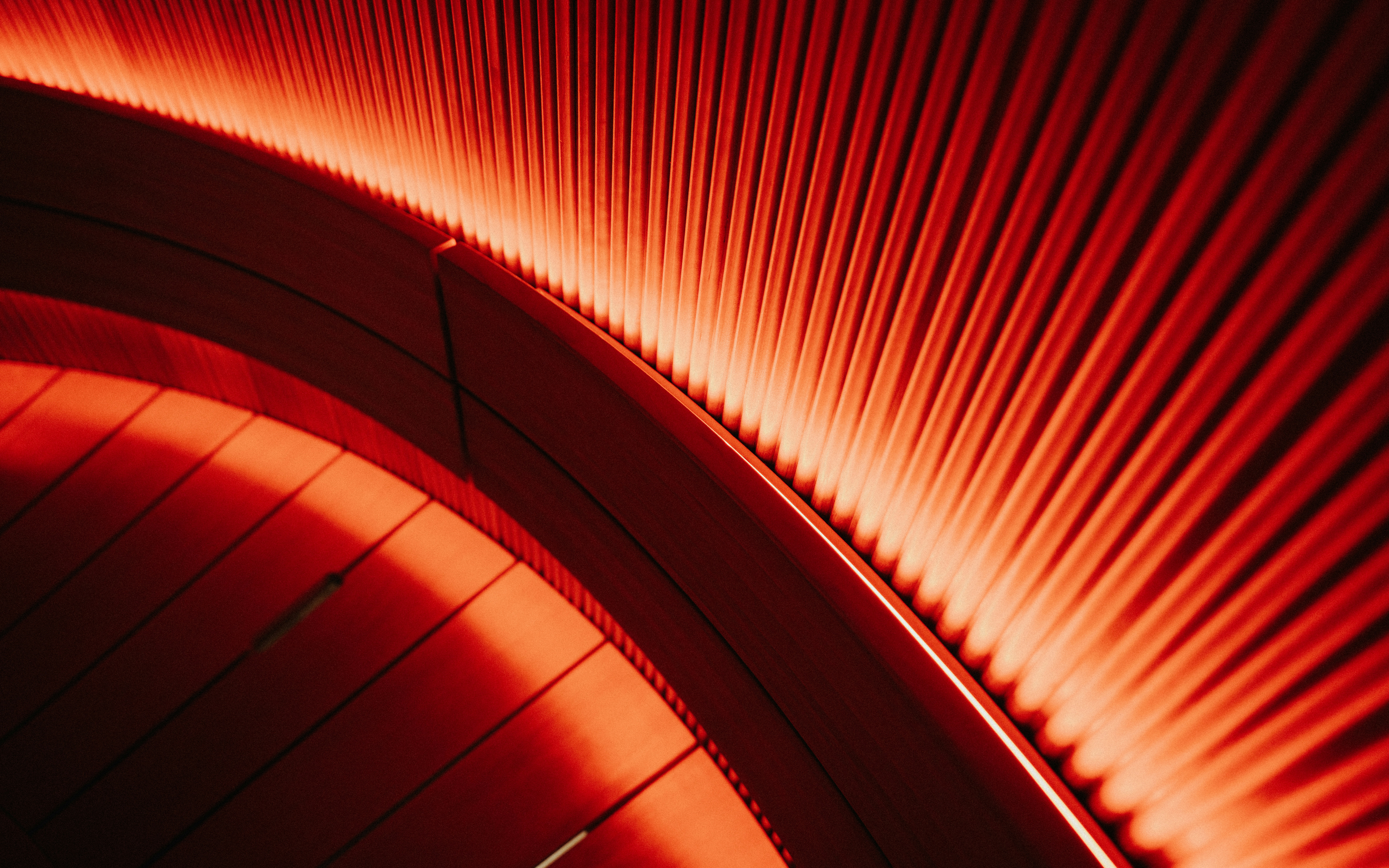 Red Ring of Light: Concentric Curves in a Neon Arc