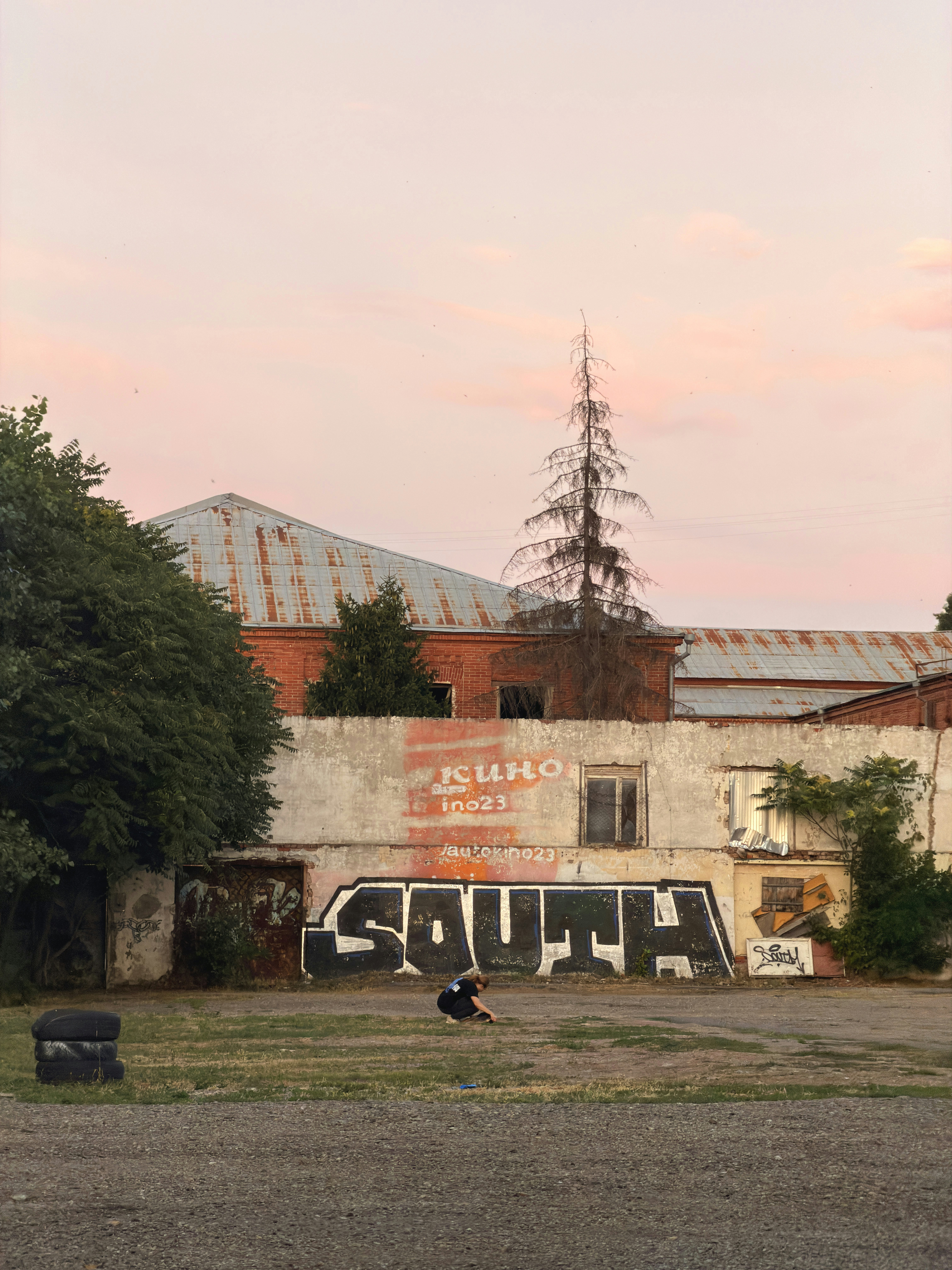 Urban Graffiti Silence at Dusk