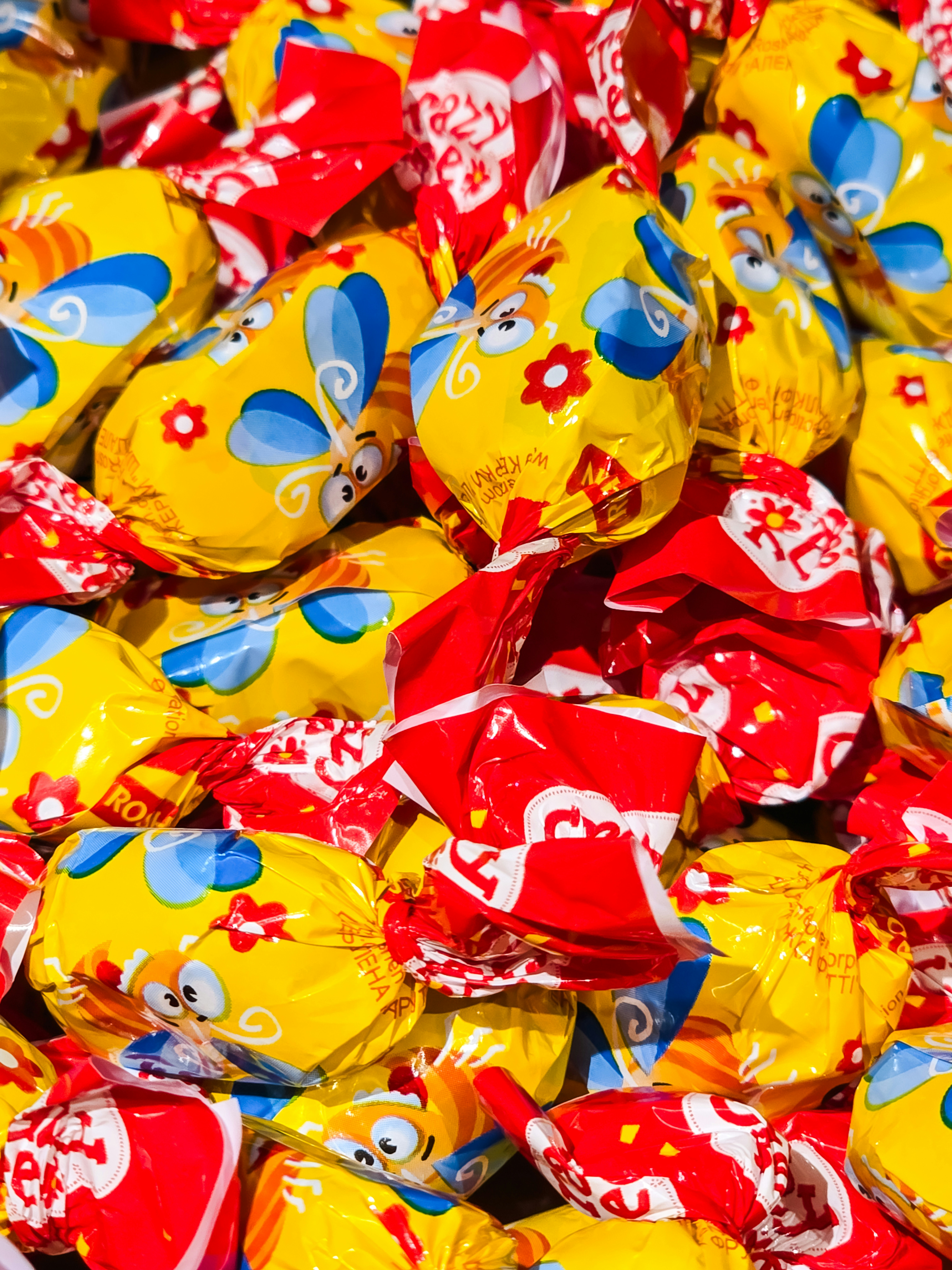 Candy Factory in Color: A Kaleidoscope of Wrapped Treats