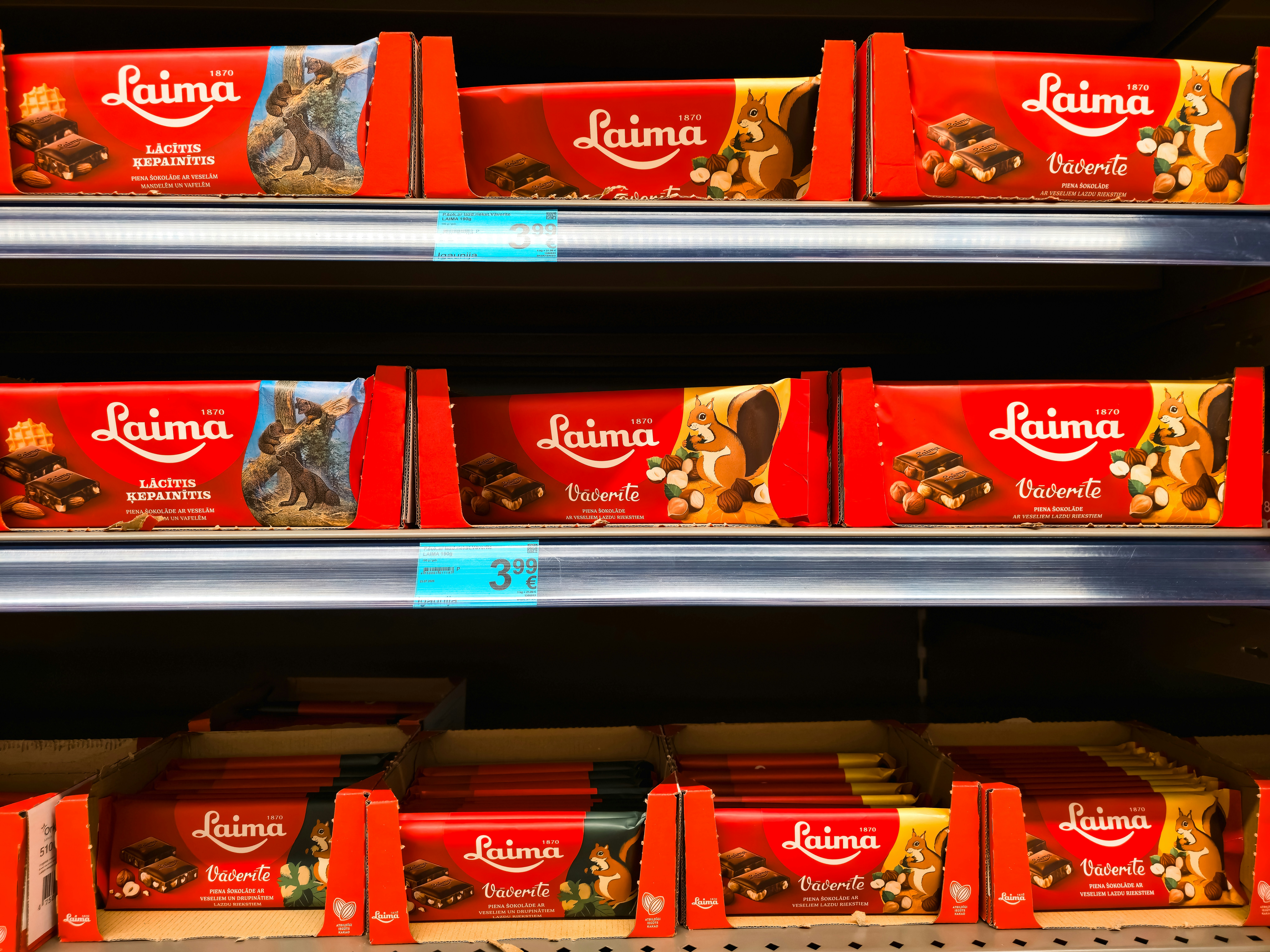 Chocolate Carousel: Laima Chocolates Gracing a Grocery Aisle