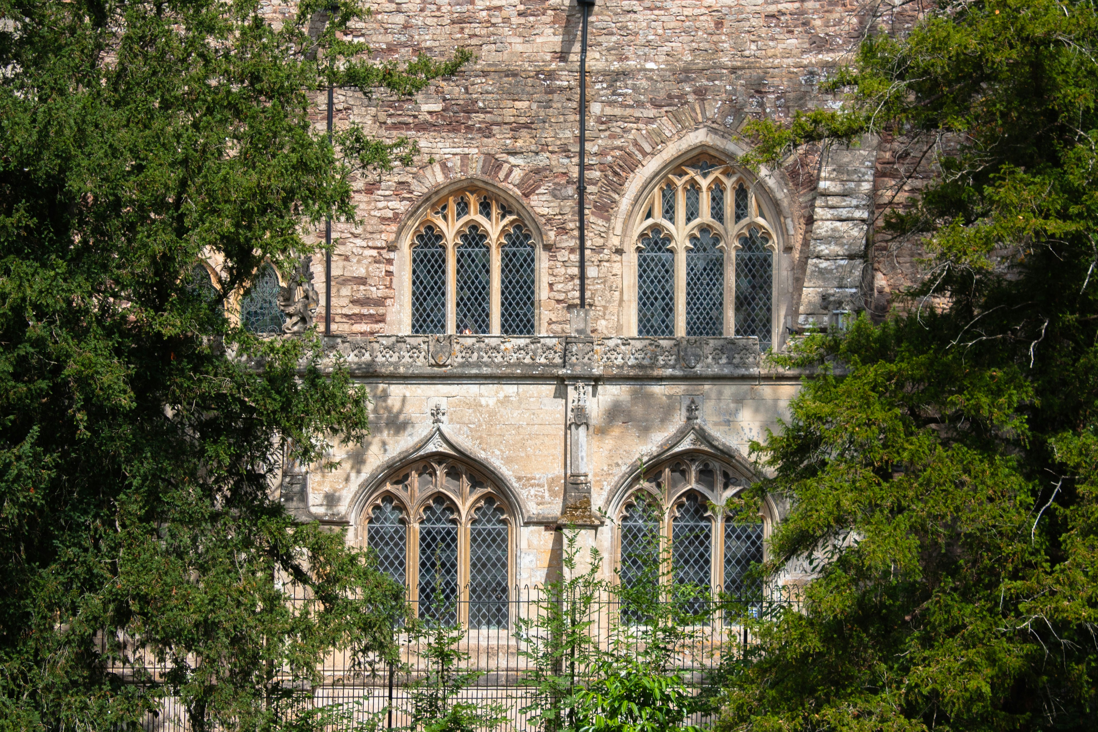 Stone Cathedral in a Green Frame