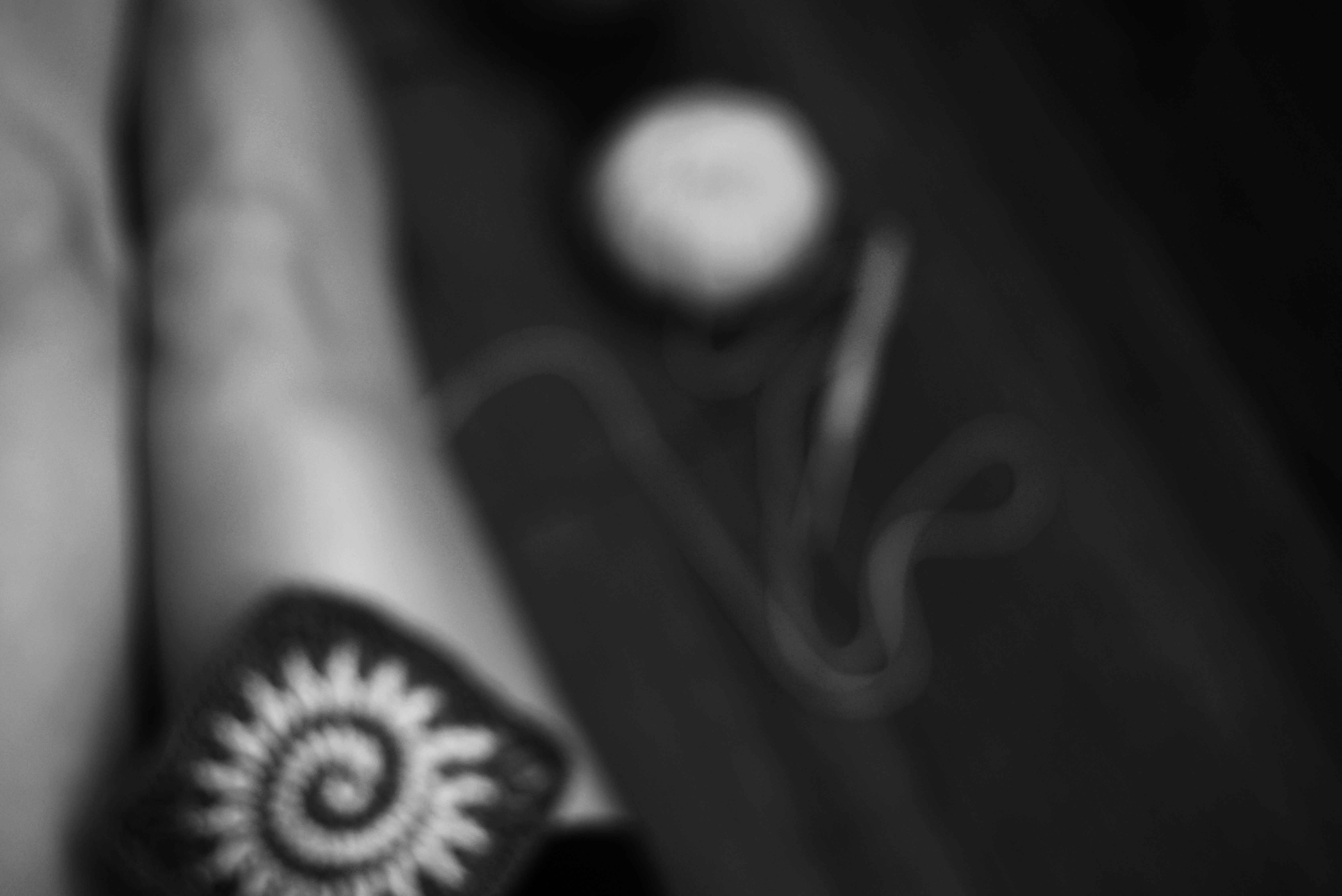 Spinning Spiral: Close-up of a Yarn Needle and Wool on a Handmade Craft Table