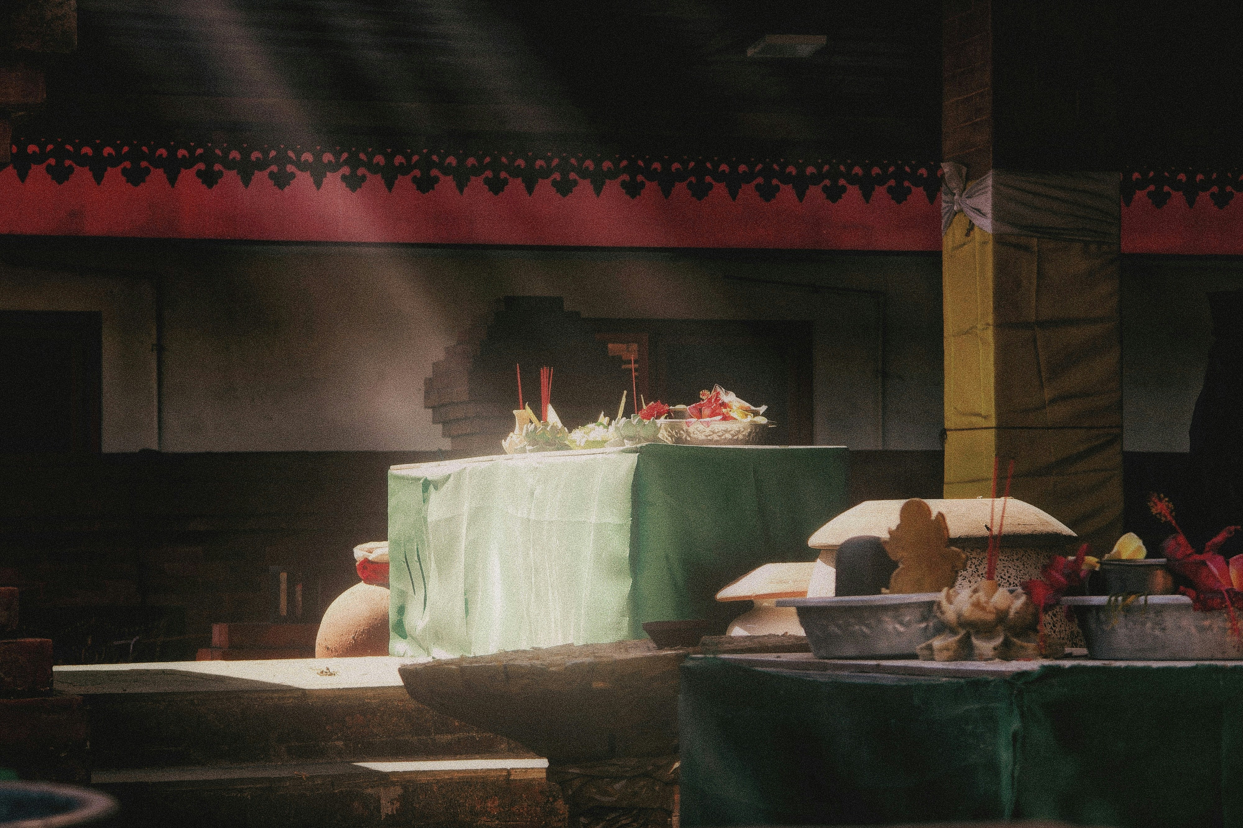 Altar under Dim Shrine Lighting