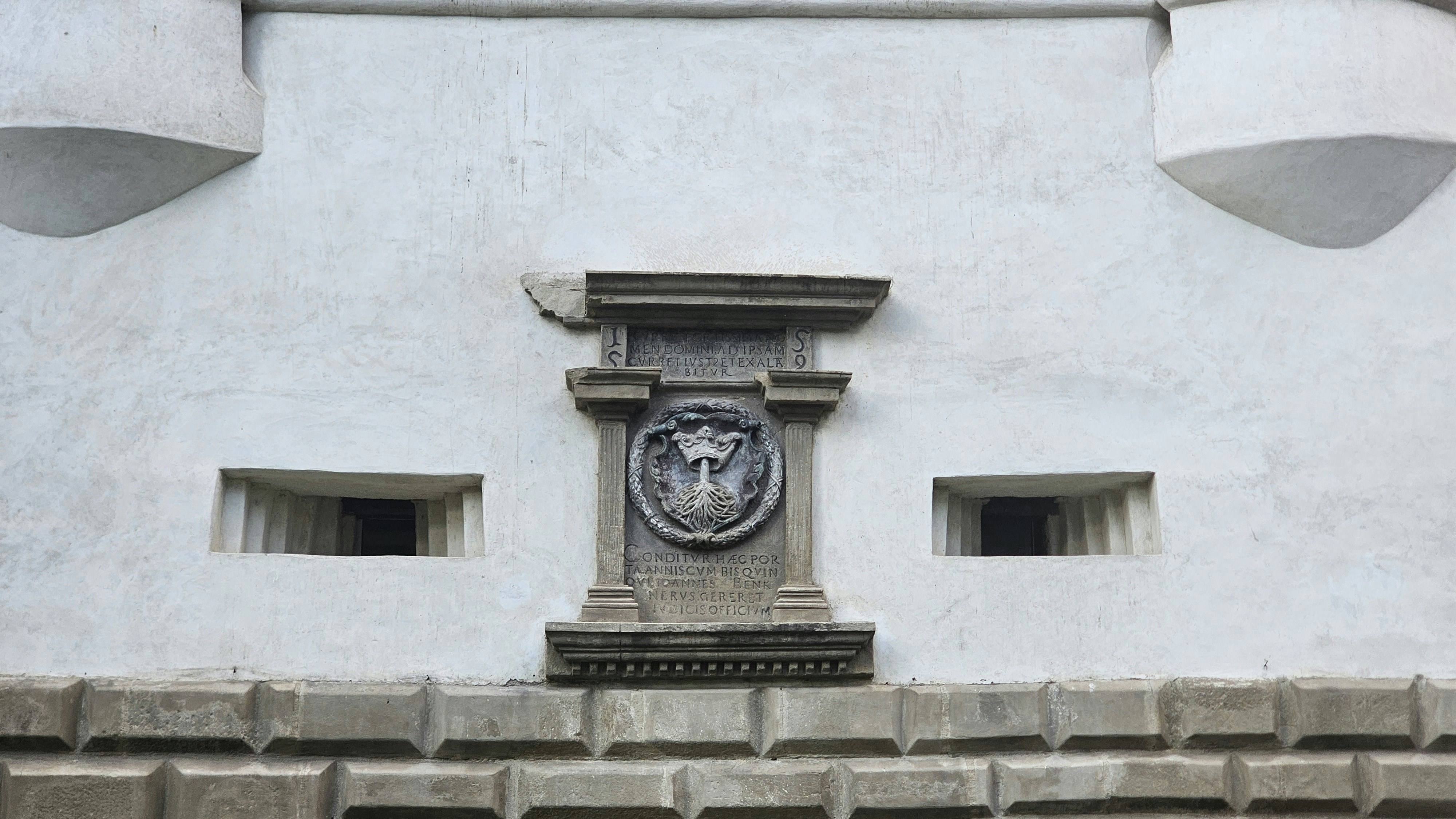 Relief Crest Above Stone Embellishment