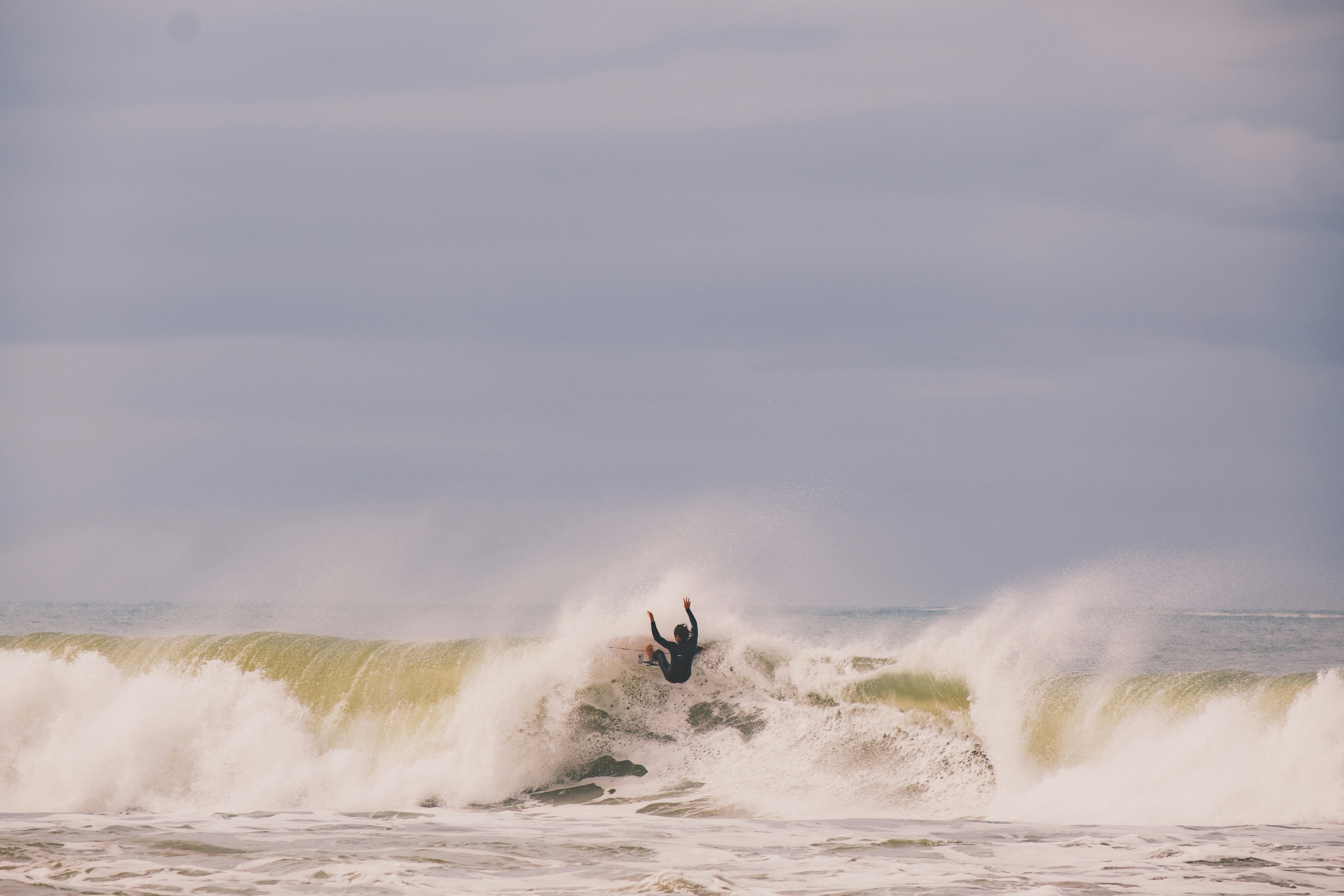 Surfer Spun by a Curl: A Moment of Ocean Chaos