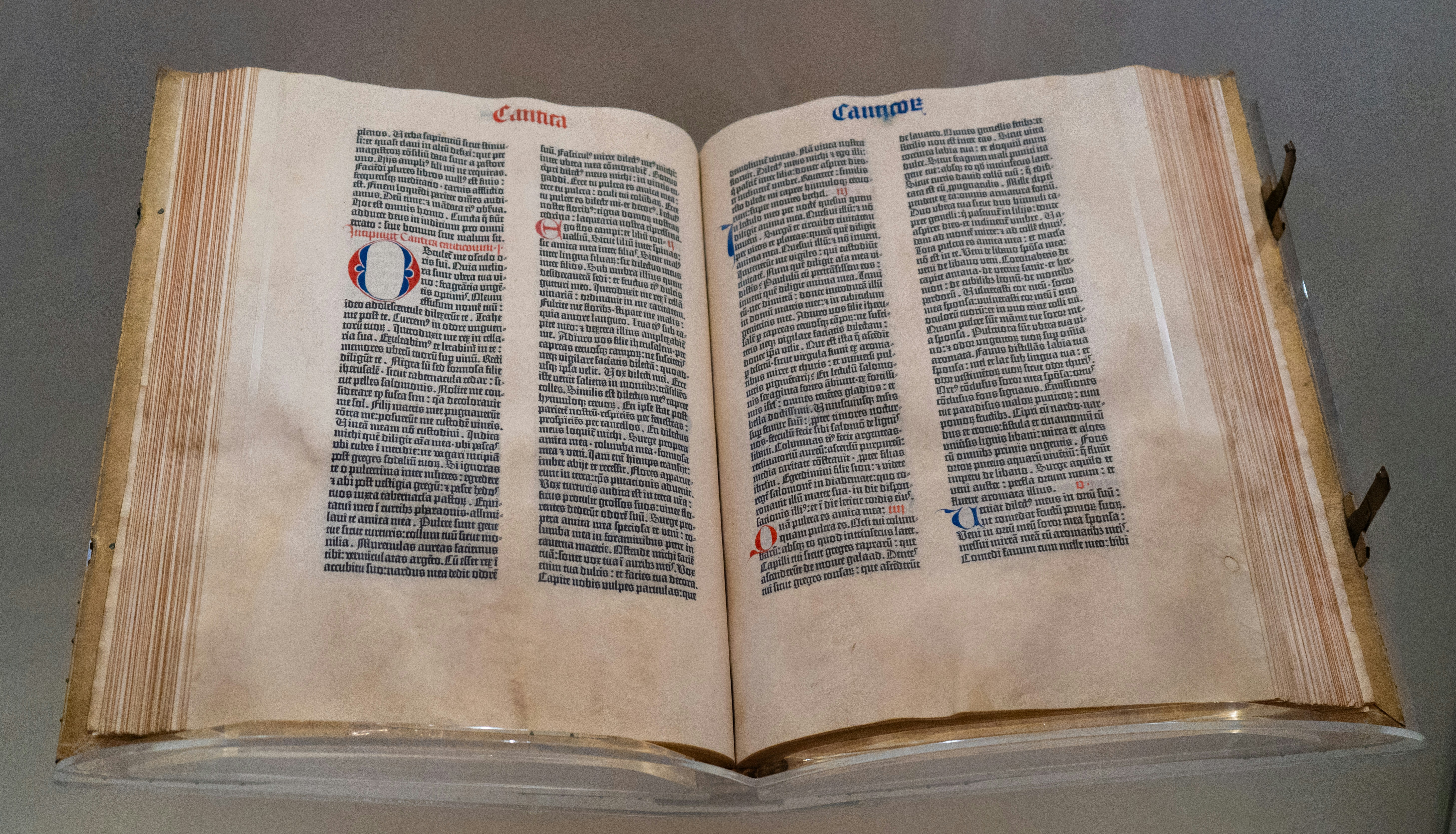 Ancient Script Unfolding: An Open Manuscript Beneath Glass