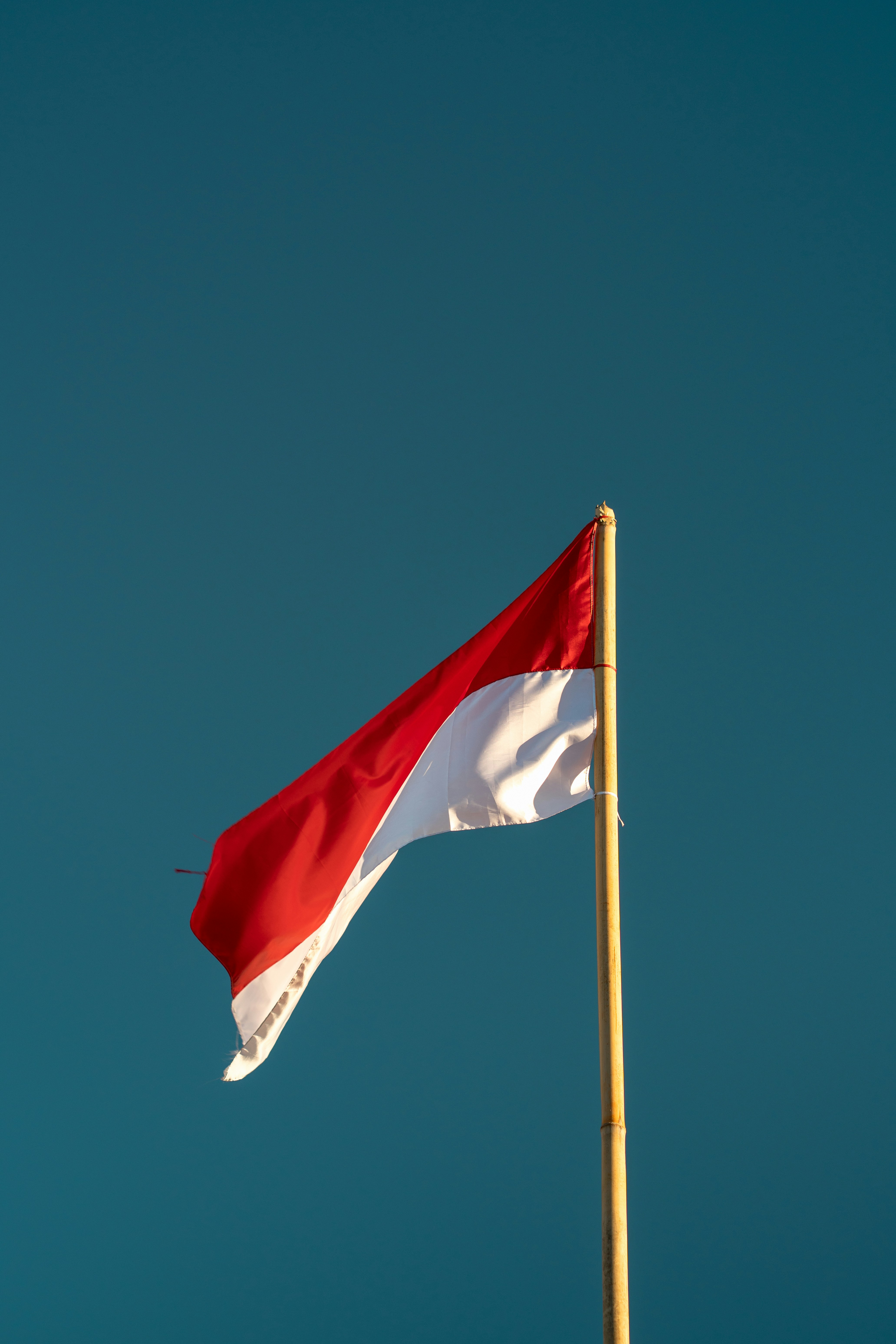 Flag of Red and White Freedom Breathed by Wind