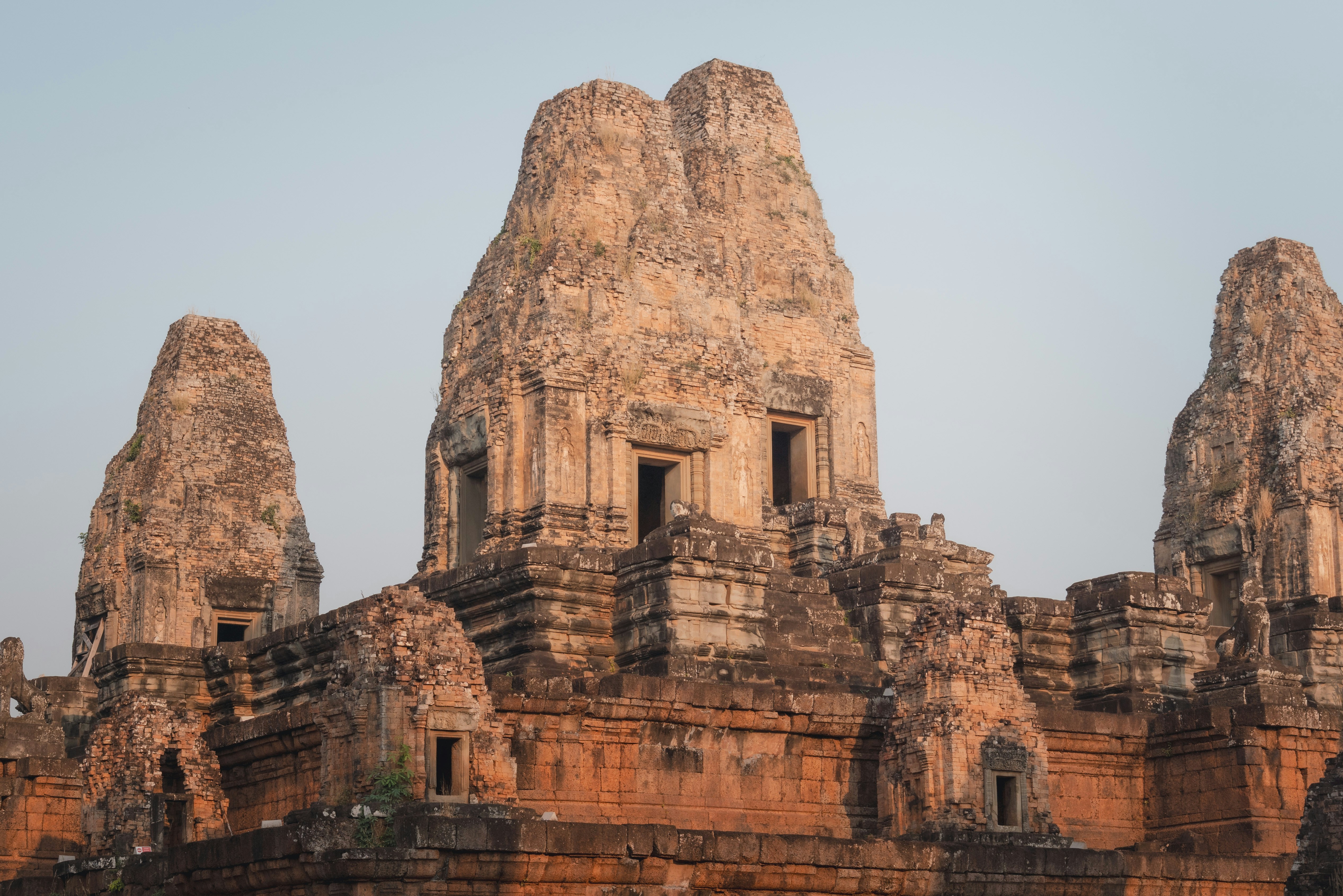 Stone Towers of Dusk: A Temple Rising Against the Sky