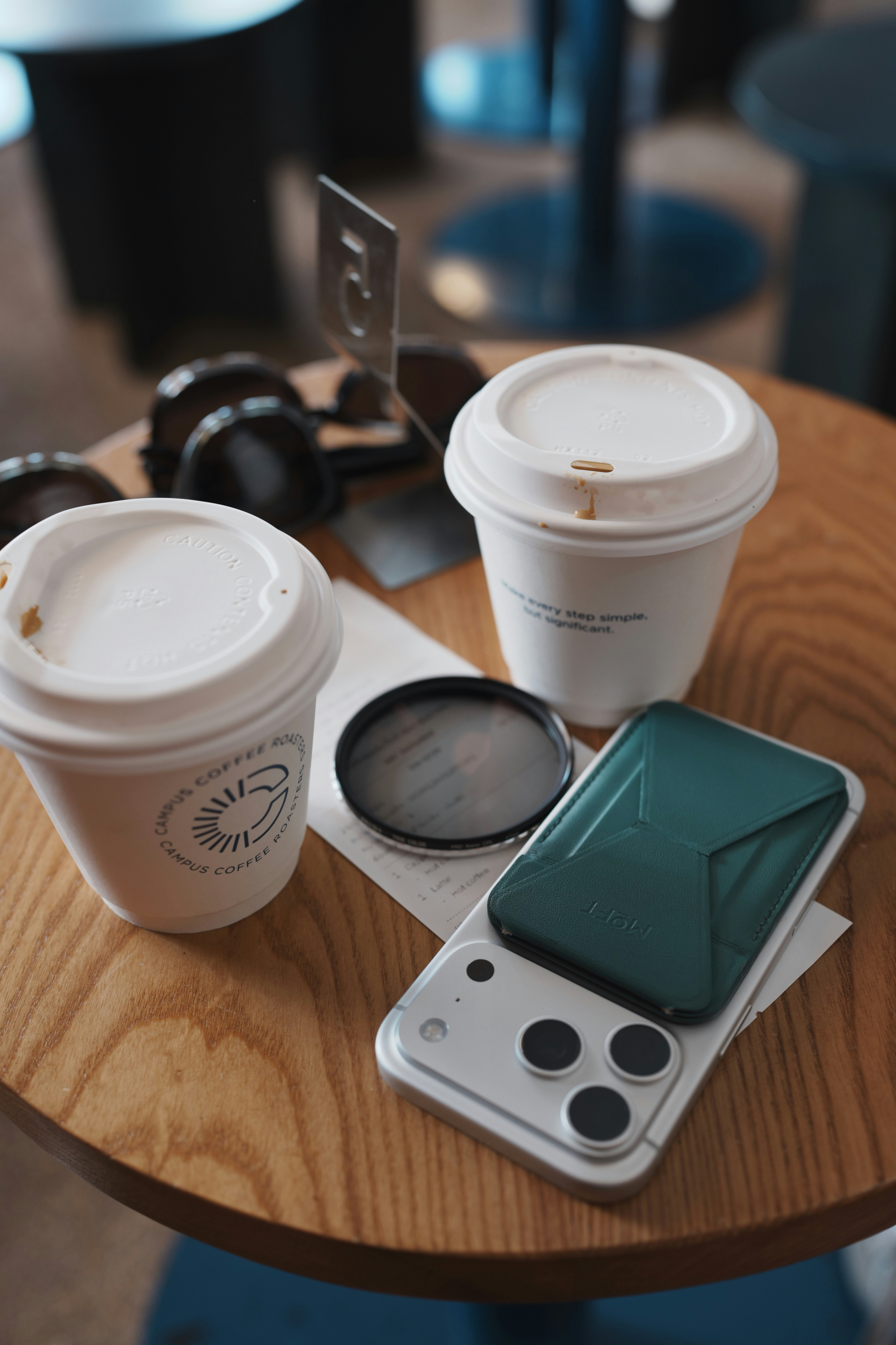 Cafe Table Portrait: Three Cups, One Scene