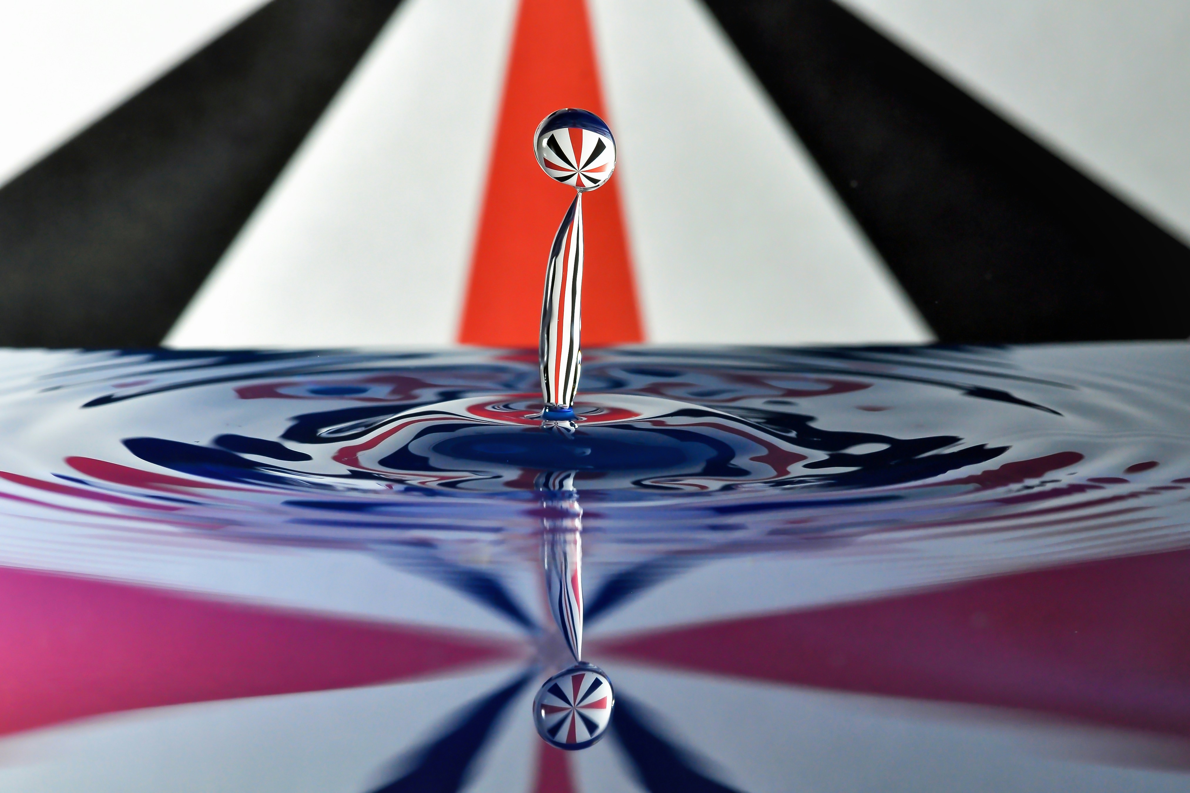 Liquid Mirror: A Droplet’s Central Reflections