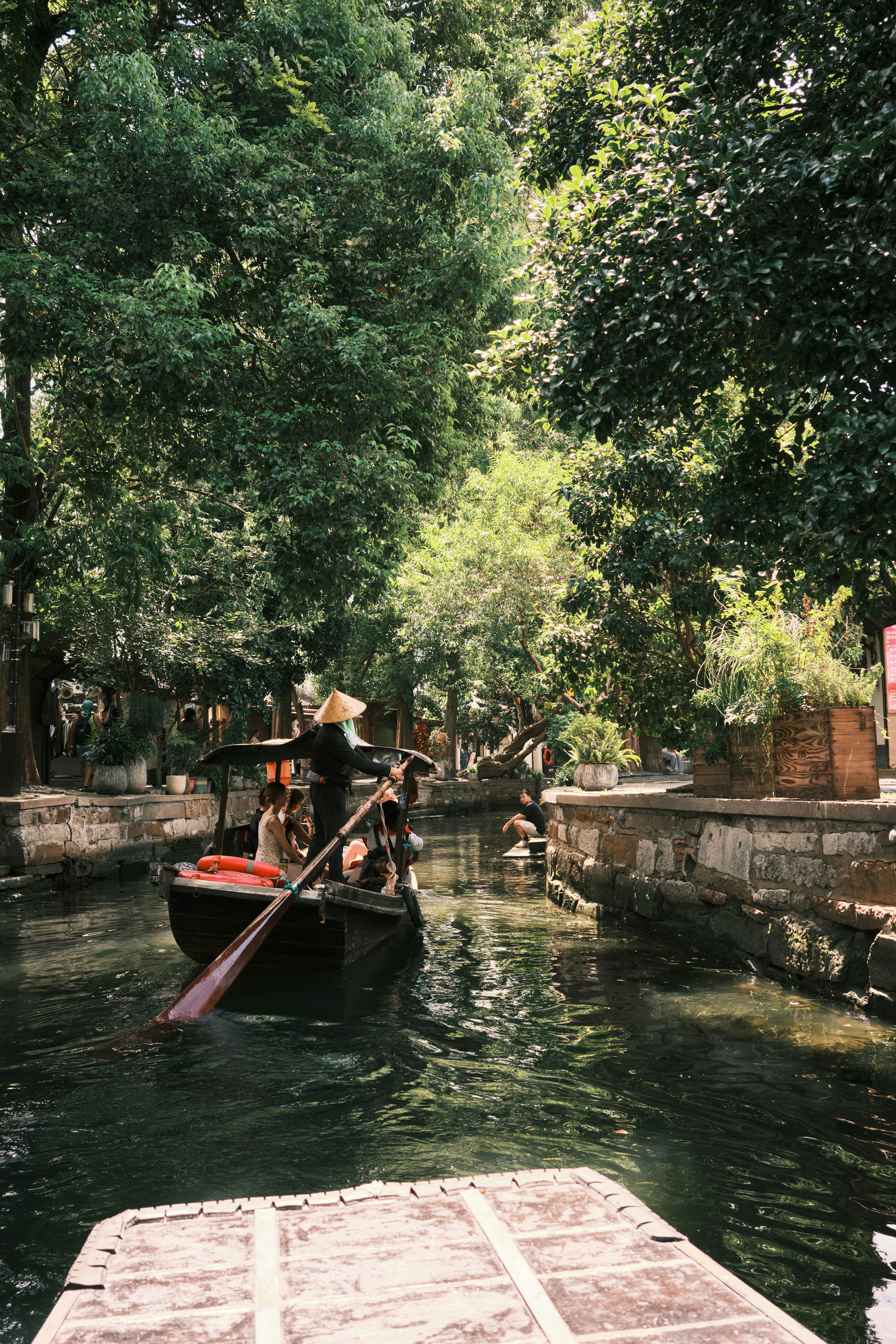 Oared Quiet: A Gondola Glide Through Shaded Canals