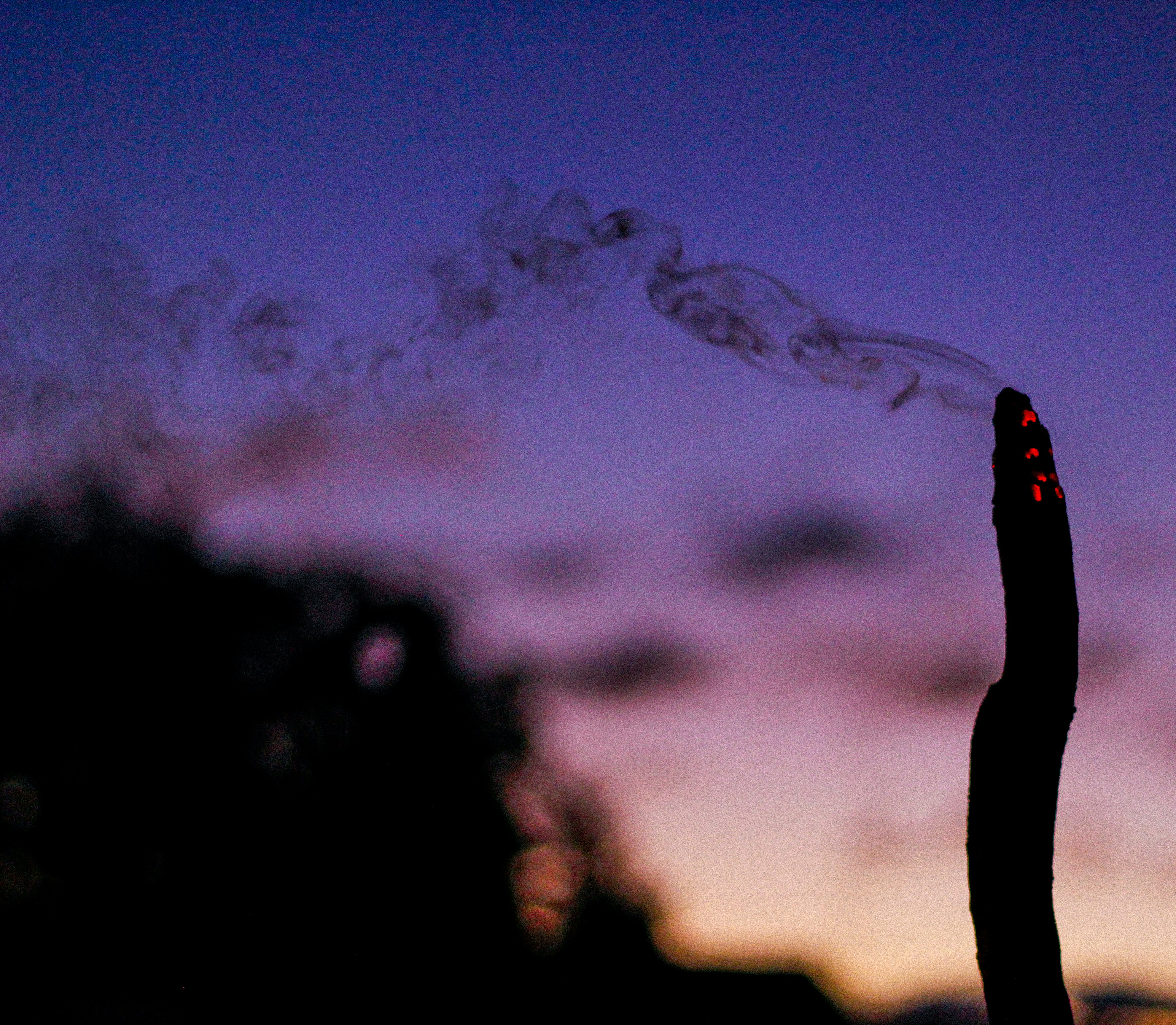 A Smoky Ember against Dusk: A Quiet Torch in Twilight