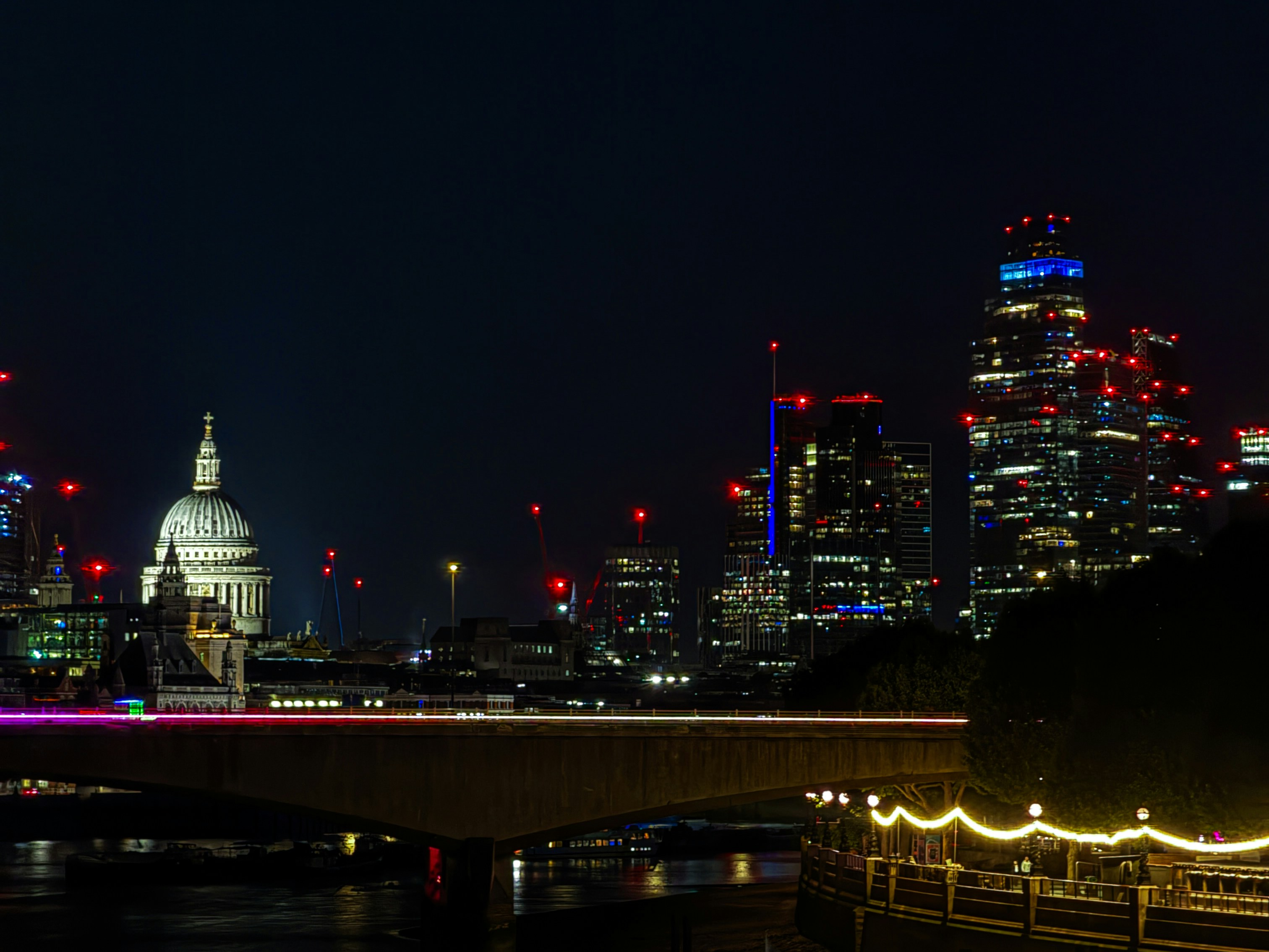 Starlit Thames: City Lights and a Domed silhouette