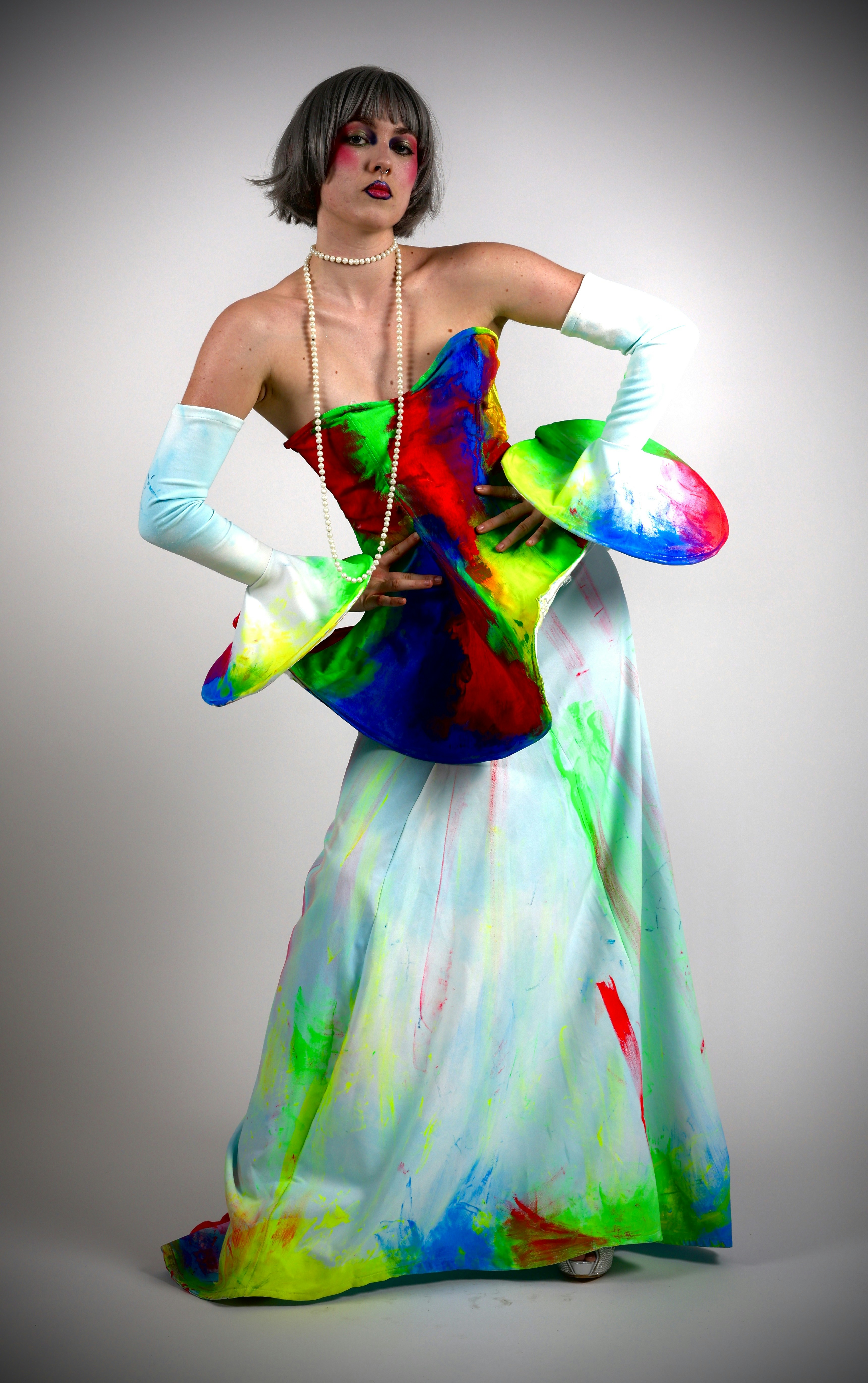 Chromatic Couture: The Staged Palette Pose