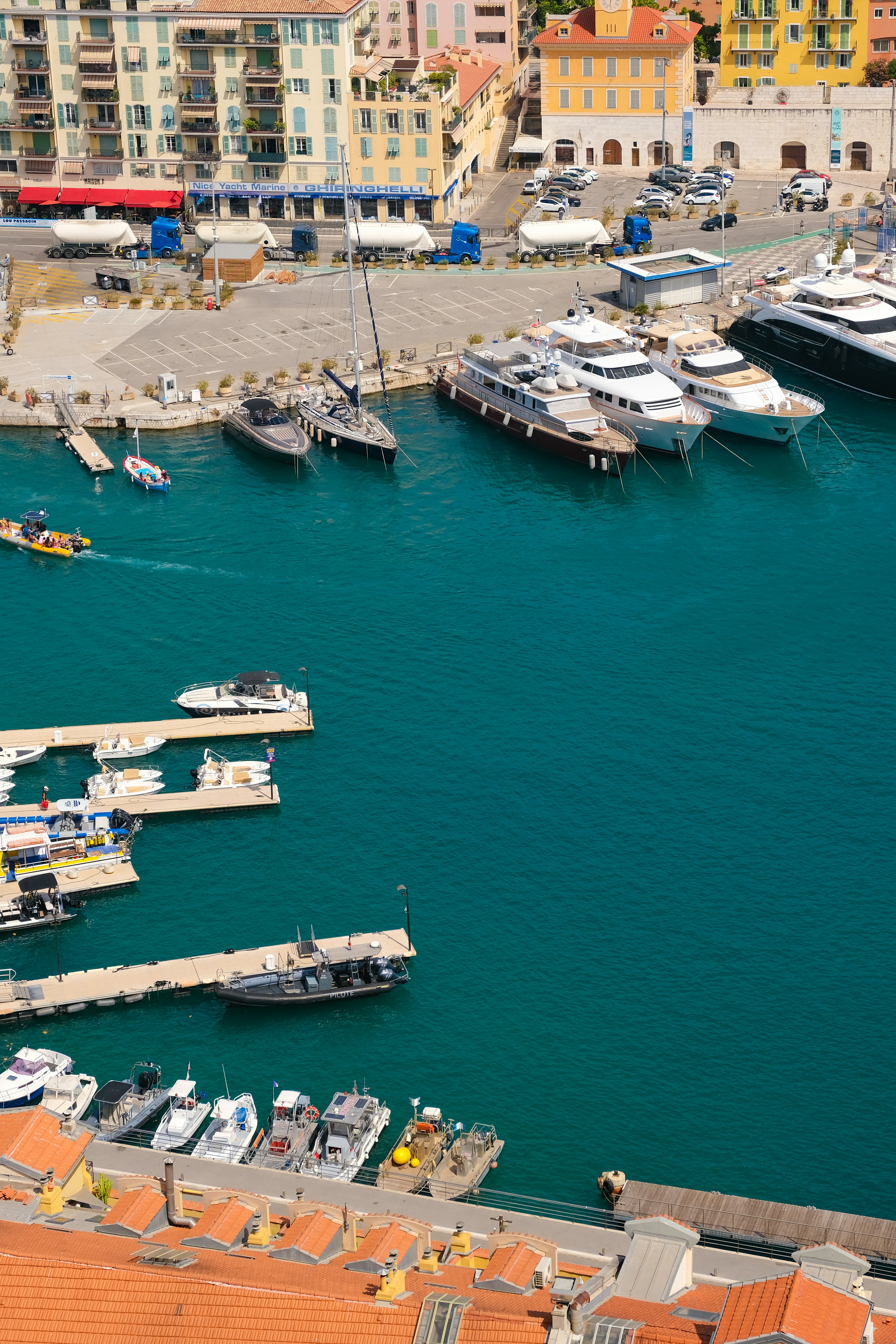 Harbor of Colourful Dwellings and Floating Yachts