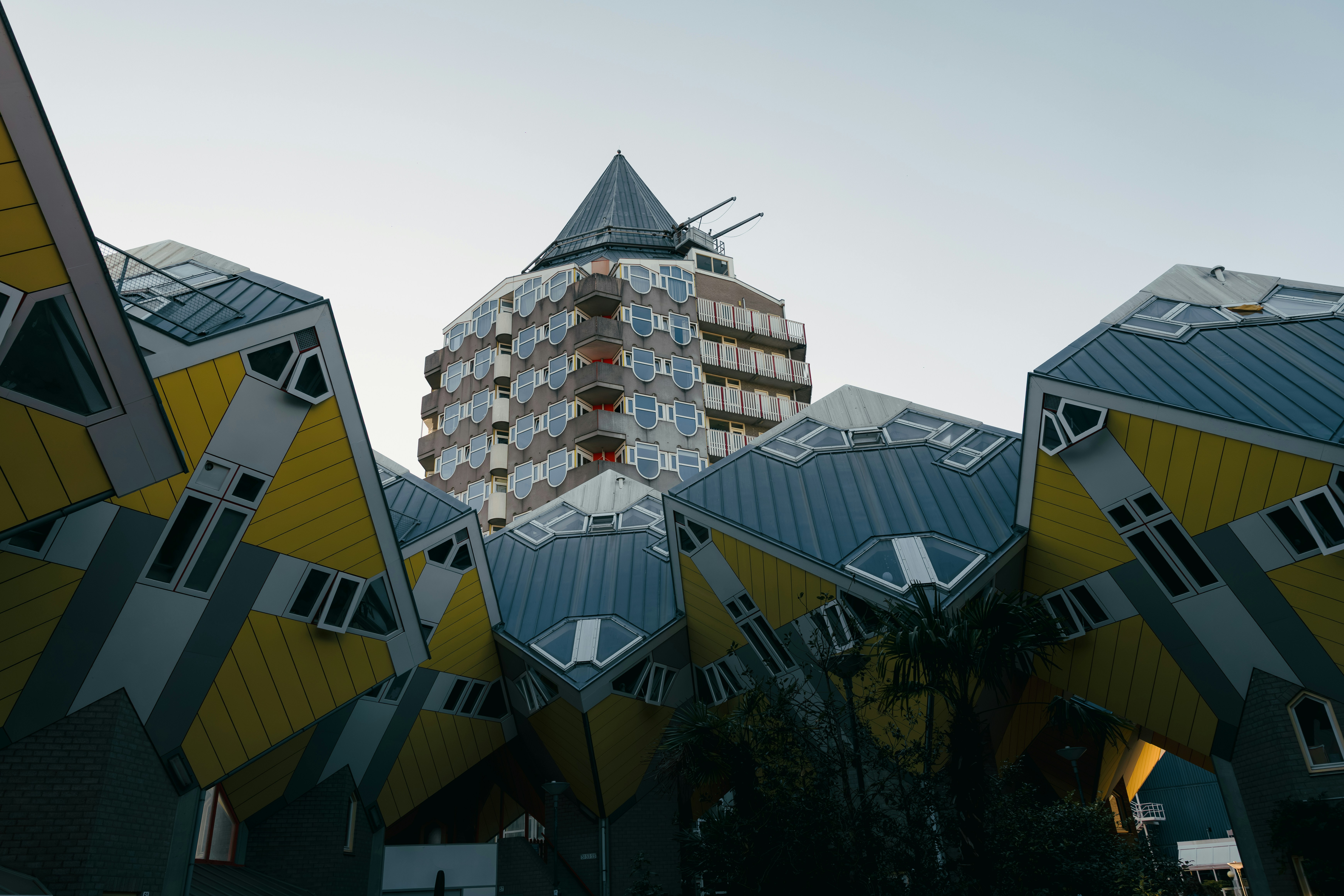 Geometric Mosaic: A Cluster of Colorful Cubes Reaching for the Sky