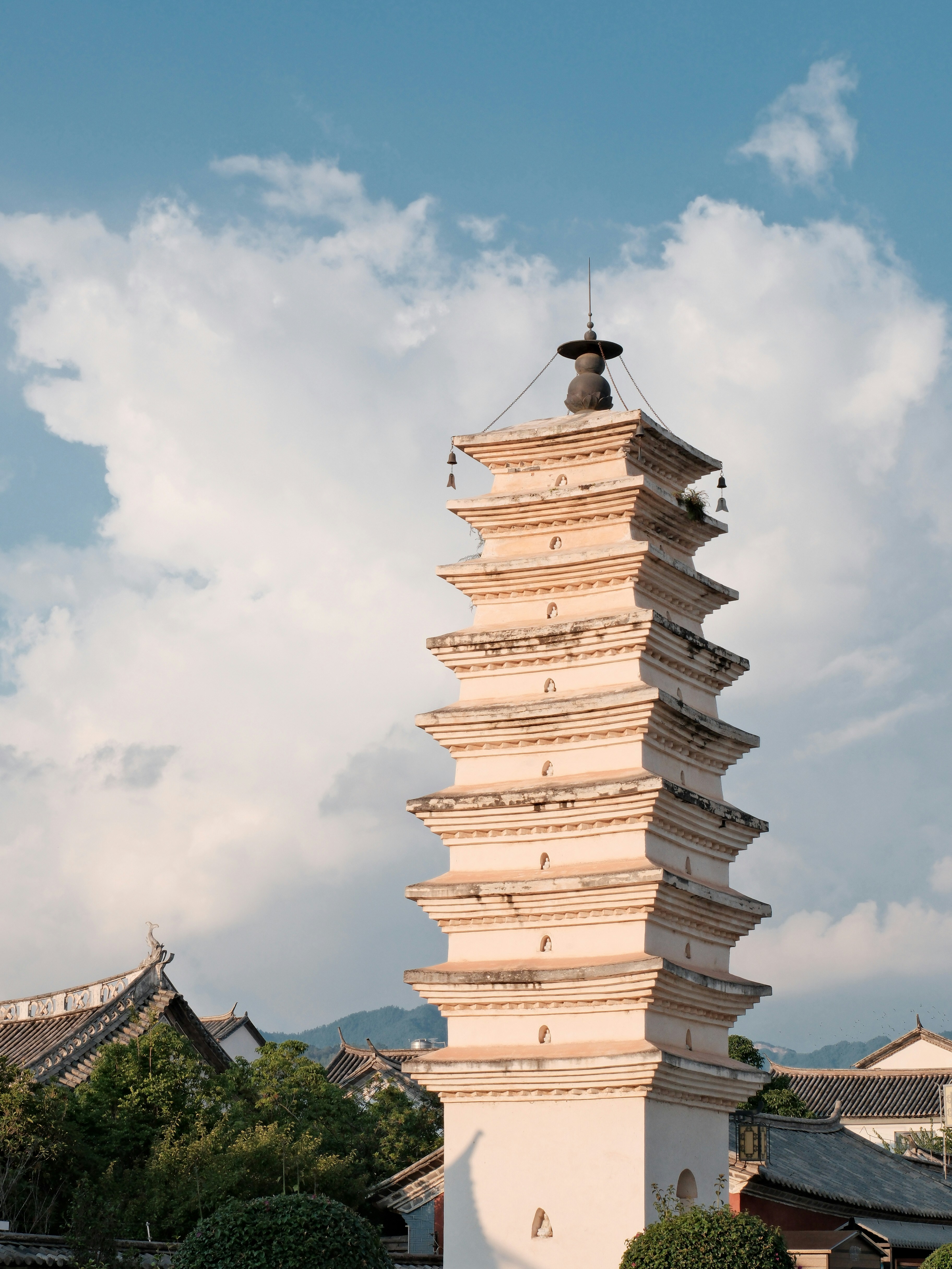 Stone Pagoda Reaching Toward a Pale Sky