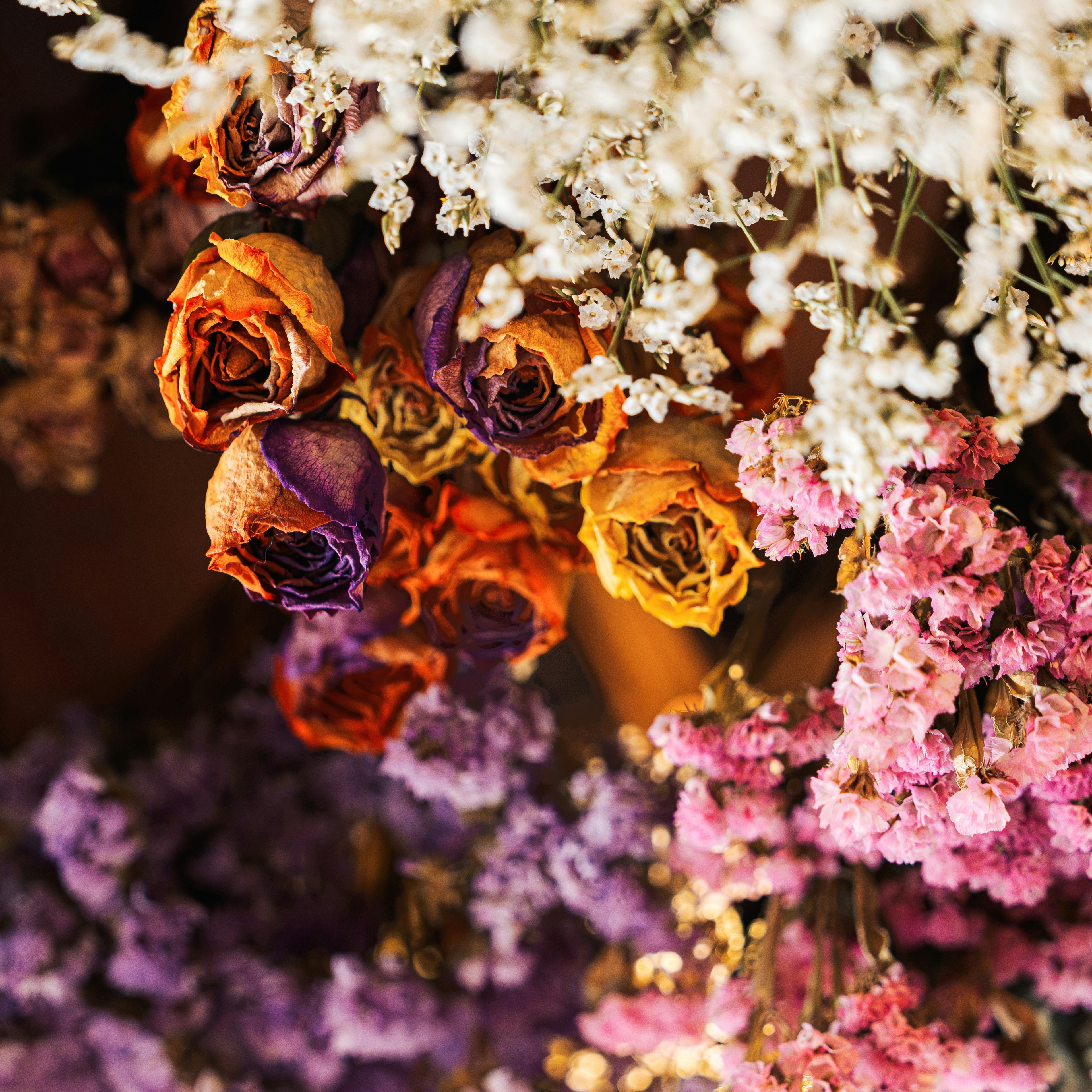 Petal Mosaic: A Vivid Bouquet in Warm Hues