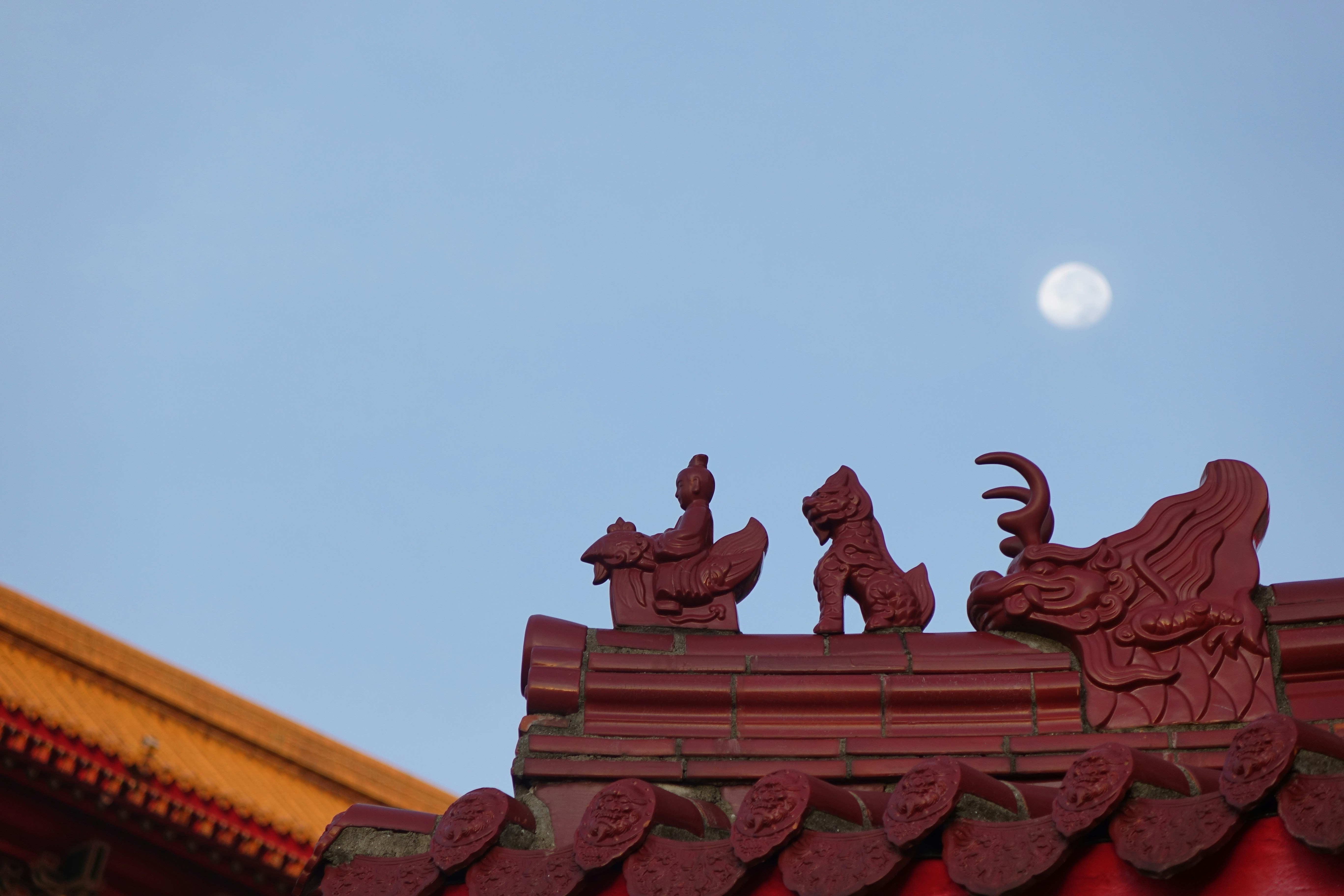 Terracotta Ornaments under a Moonlit Sky