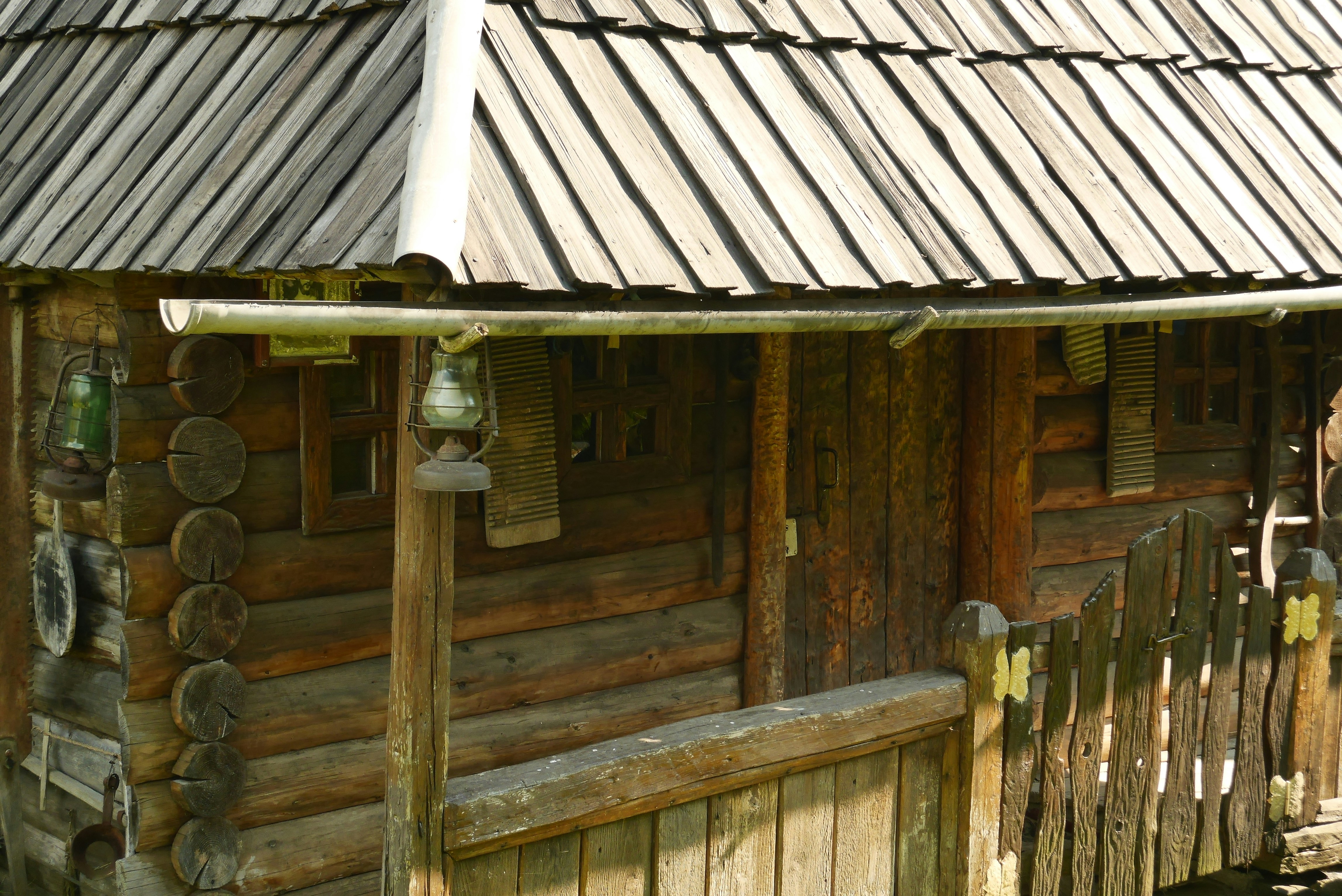 Rustic Logs and Weathered Wood: A Quiet Corner of a Timber Cabin