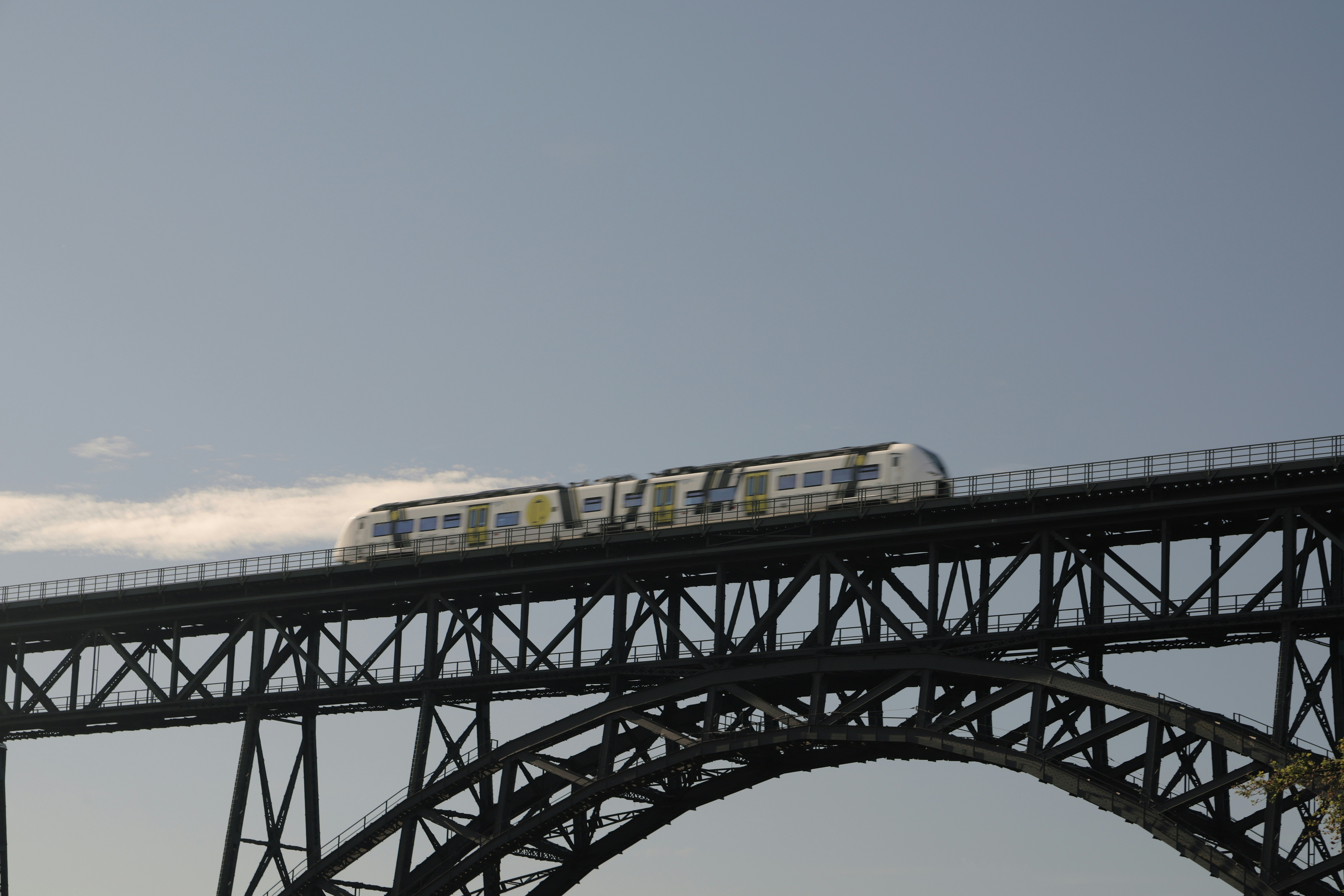 Elevated Commuter Arc: A Train Crossing the Steel Span
