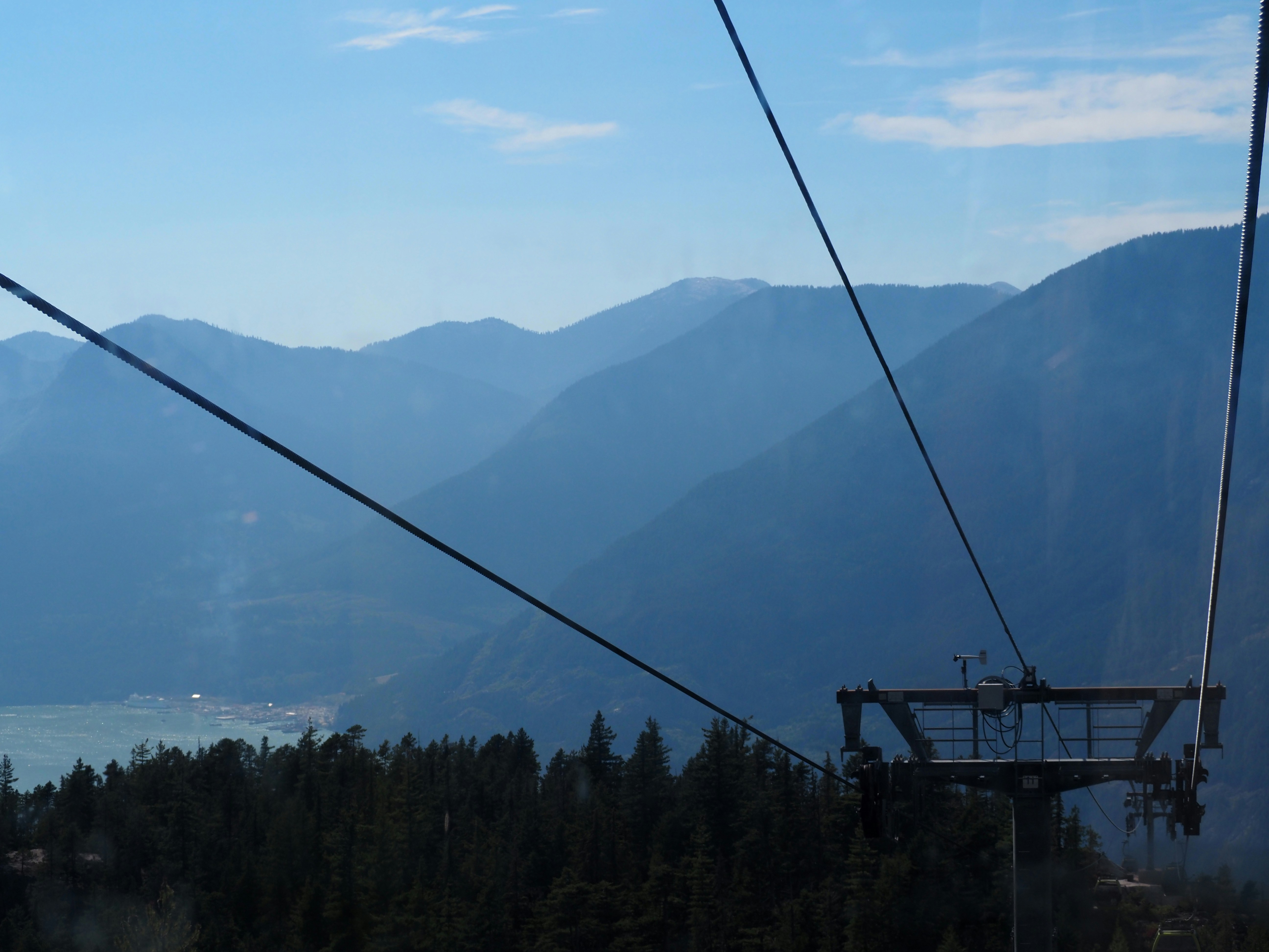Cable Car Vista: Mountain Layers and Blue Silence