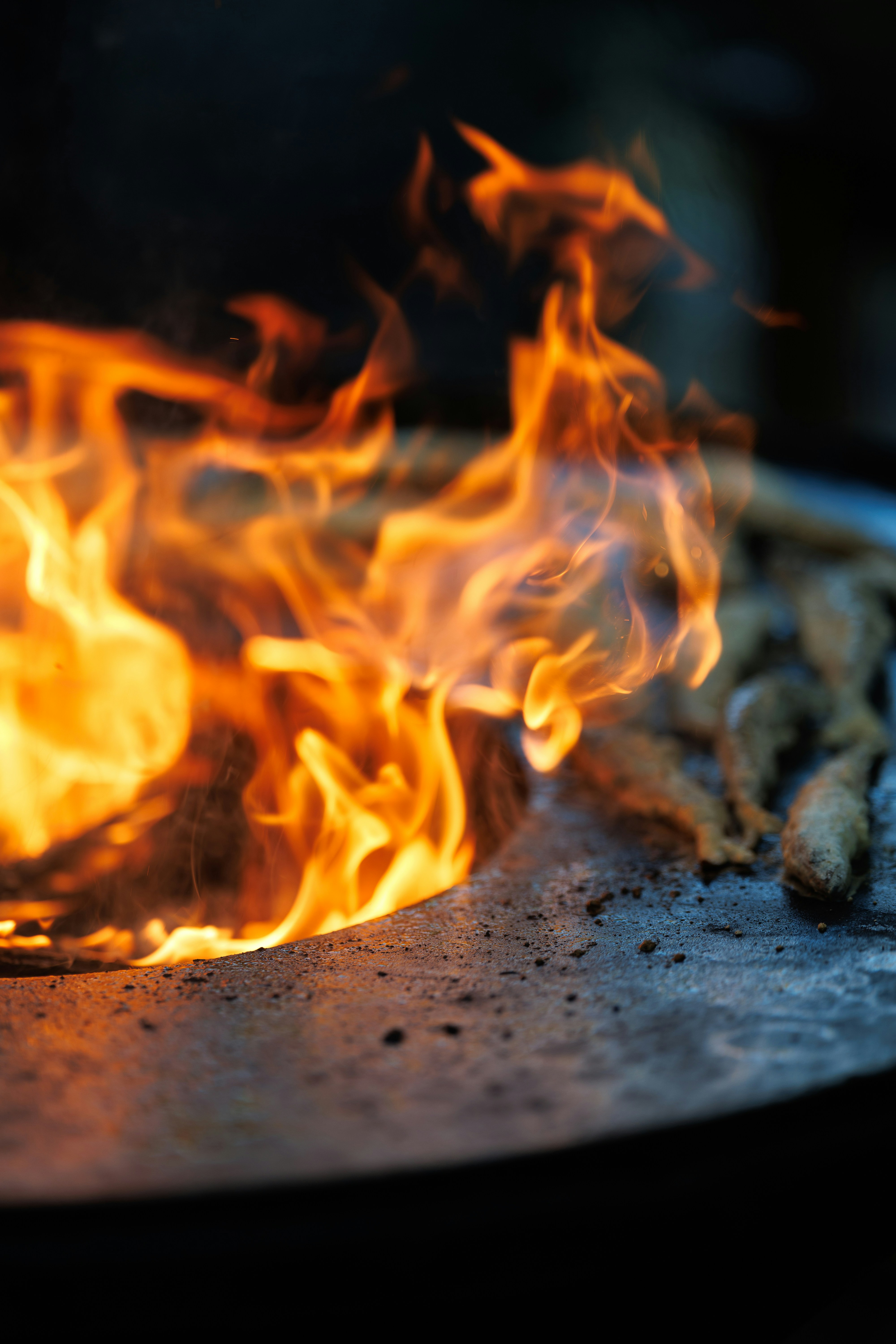 Flames on a Charcoal Stage