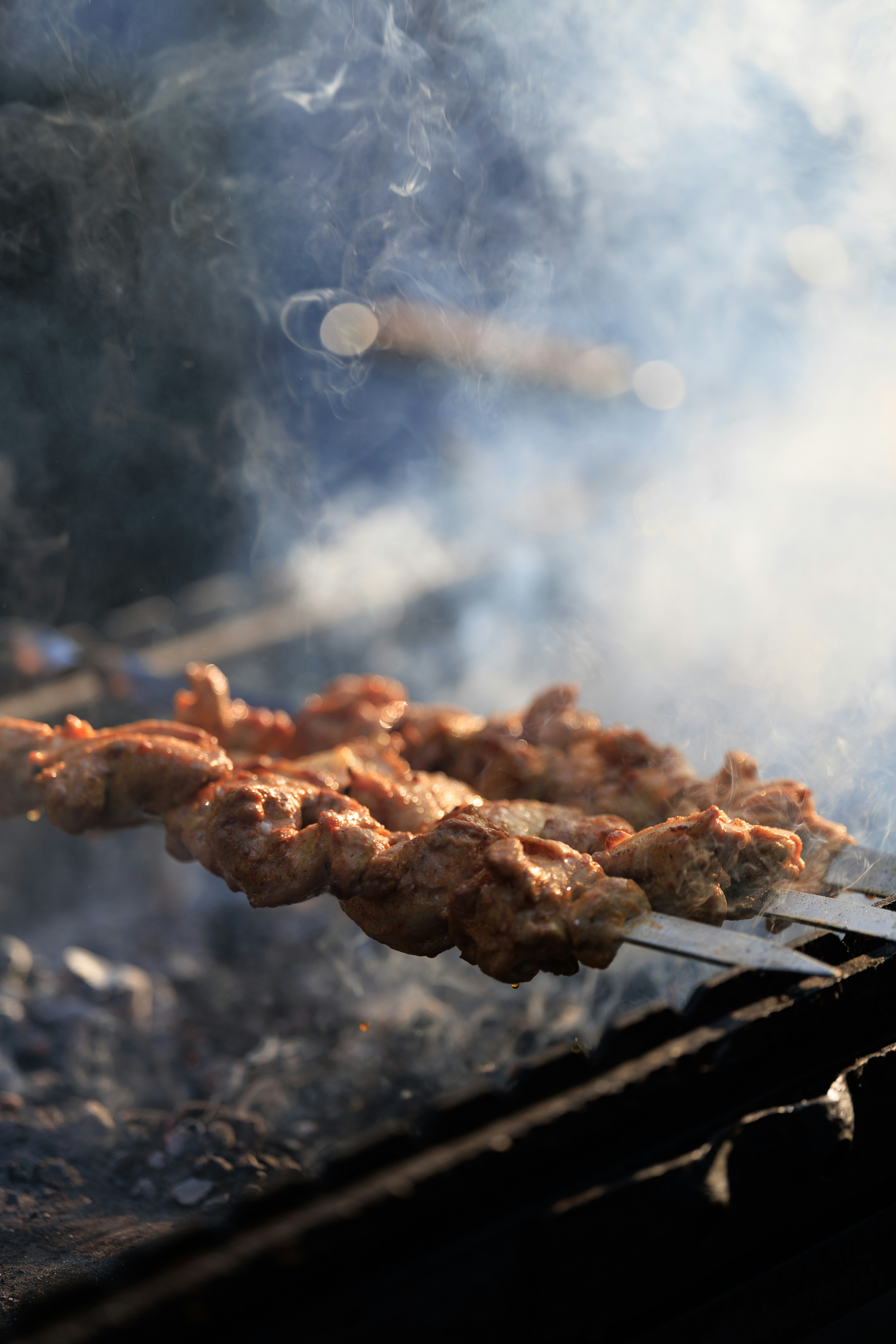 Charred Skewers over Ember and Smoke