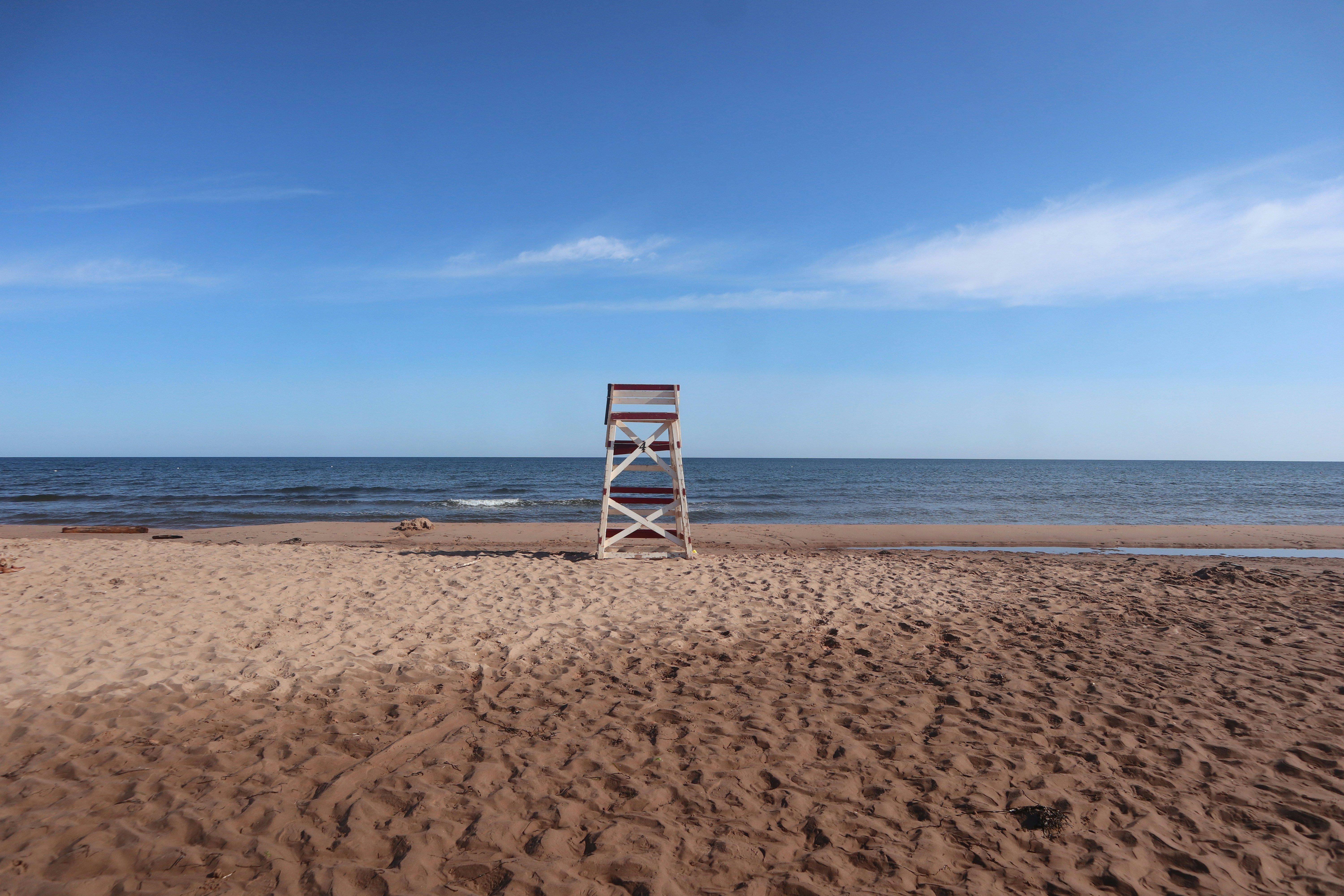 Lifeguard Chair Silhouette at a Quiet Atlantic Beach