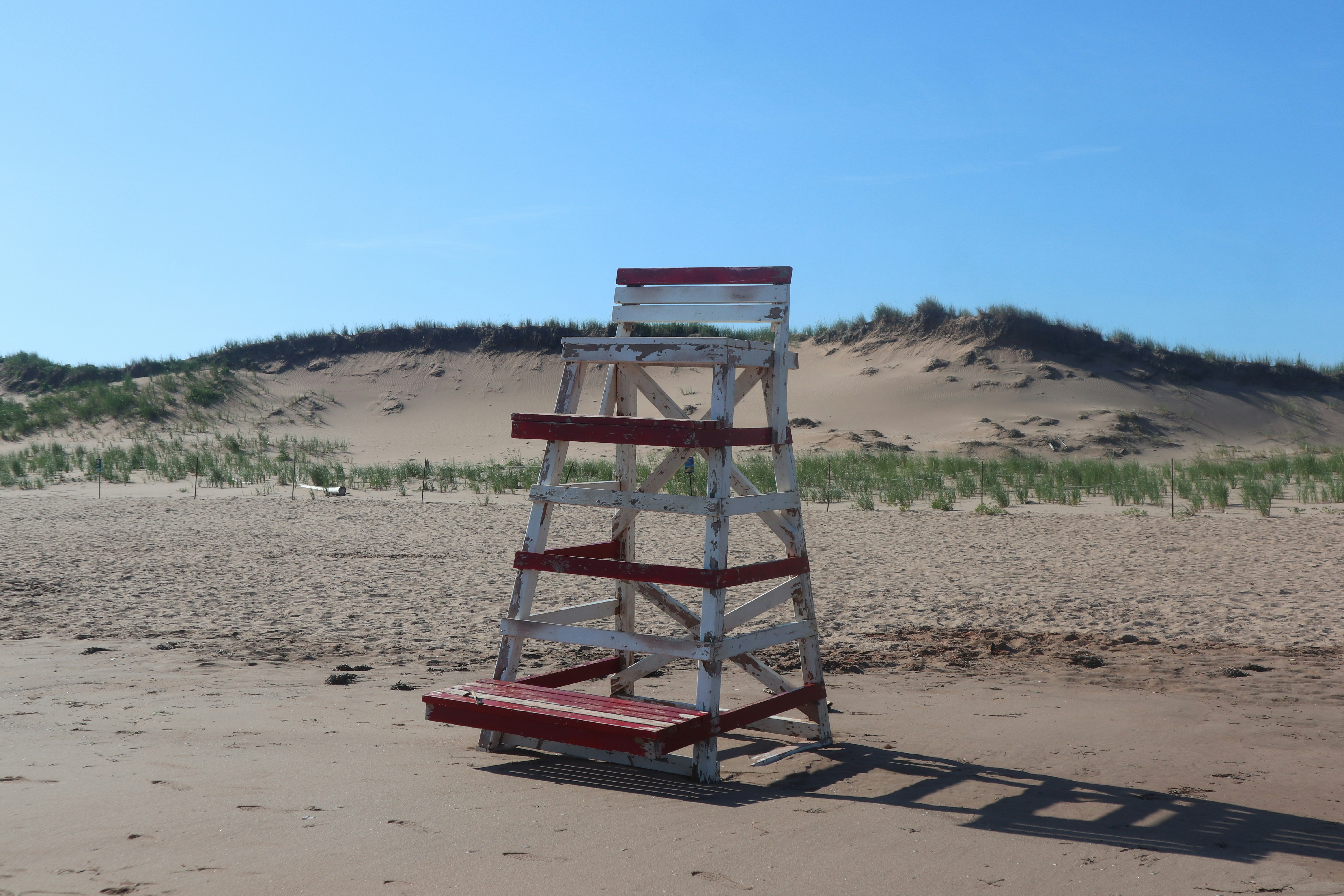 Lifeguard Chair on a Quiet Beach Ridge