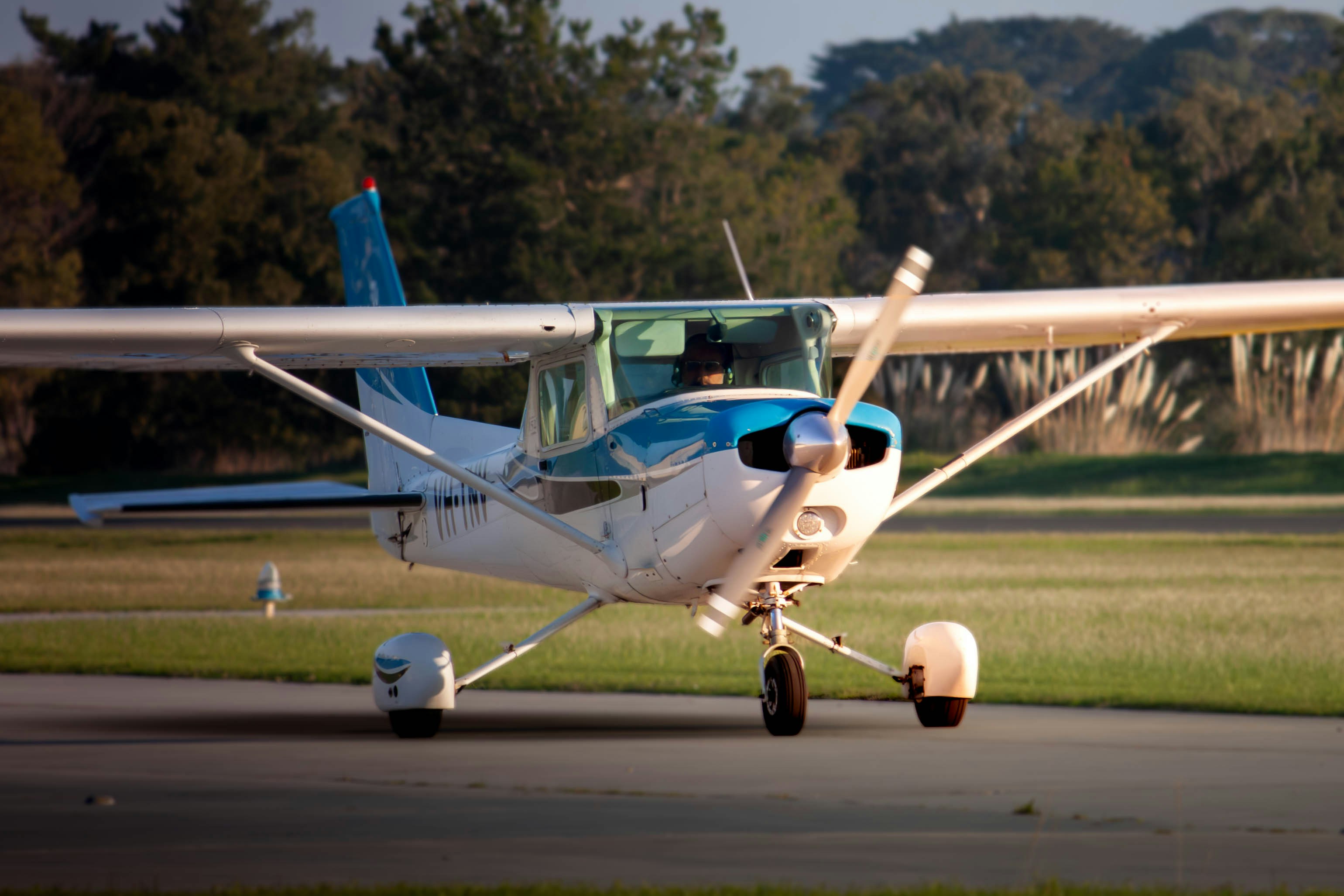 Solo Cessna on the Tarmac: Quiet Morning Taxi
