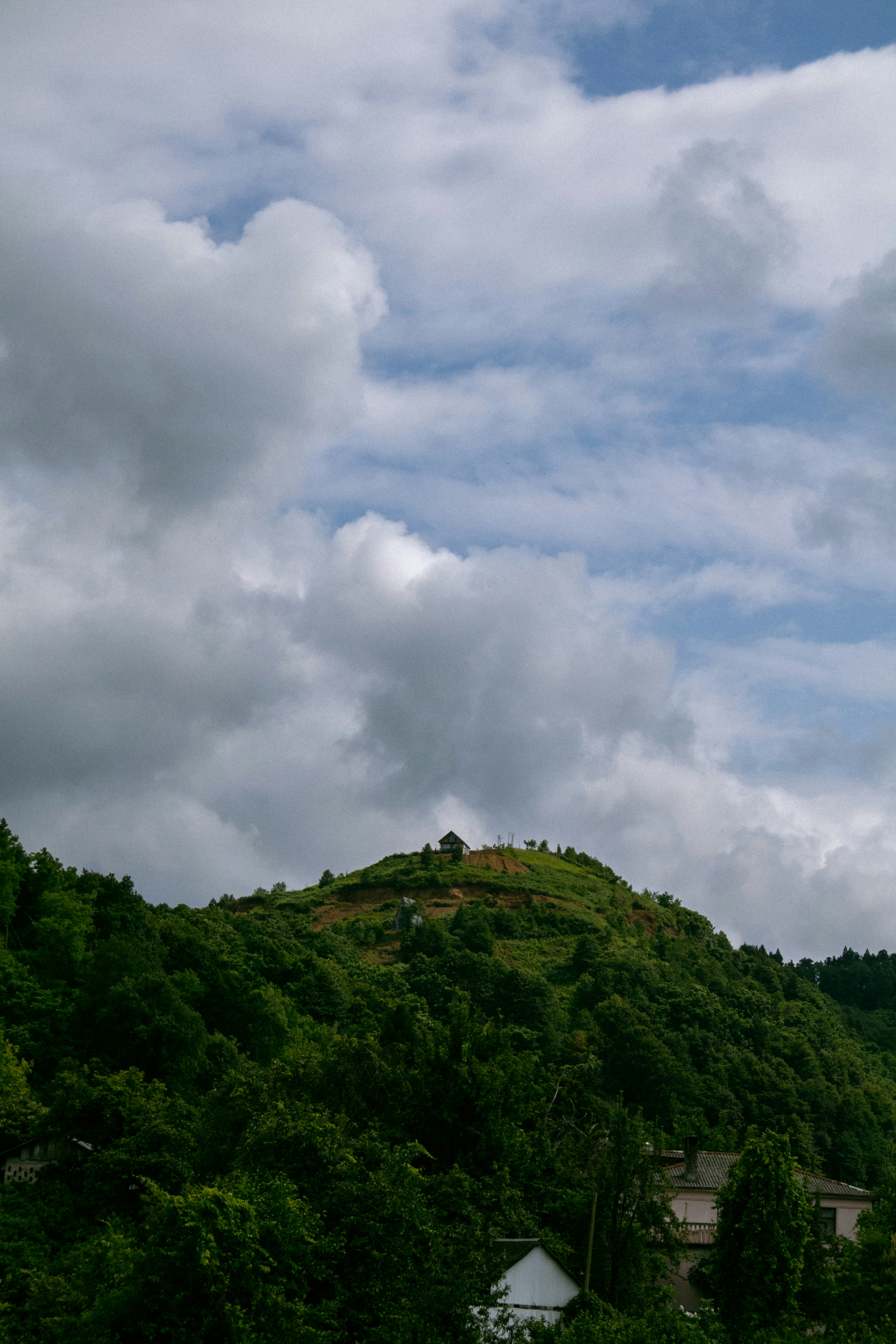 Hilltop Shelter Beneath Expansive Skies