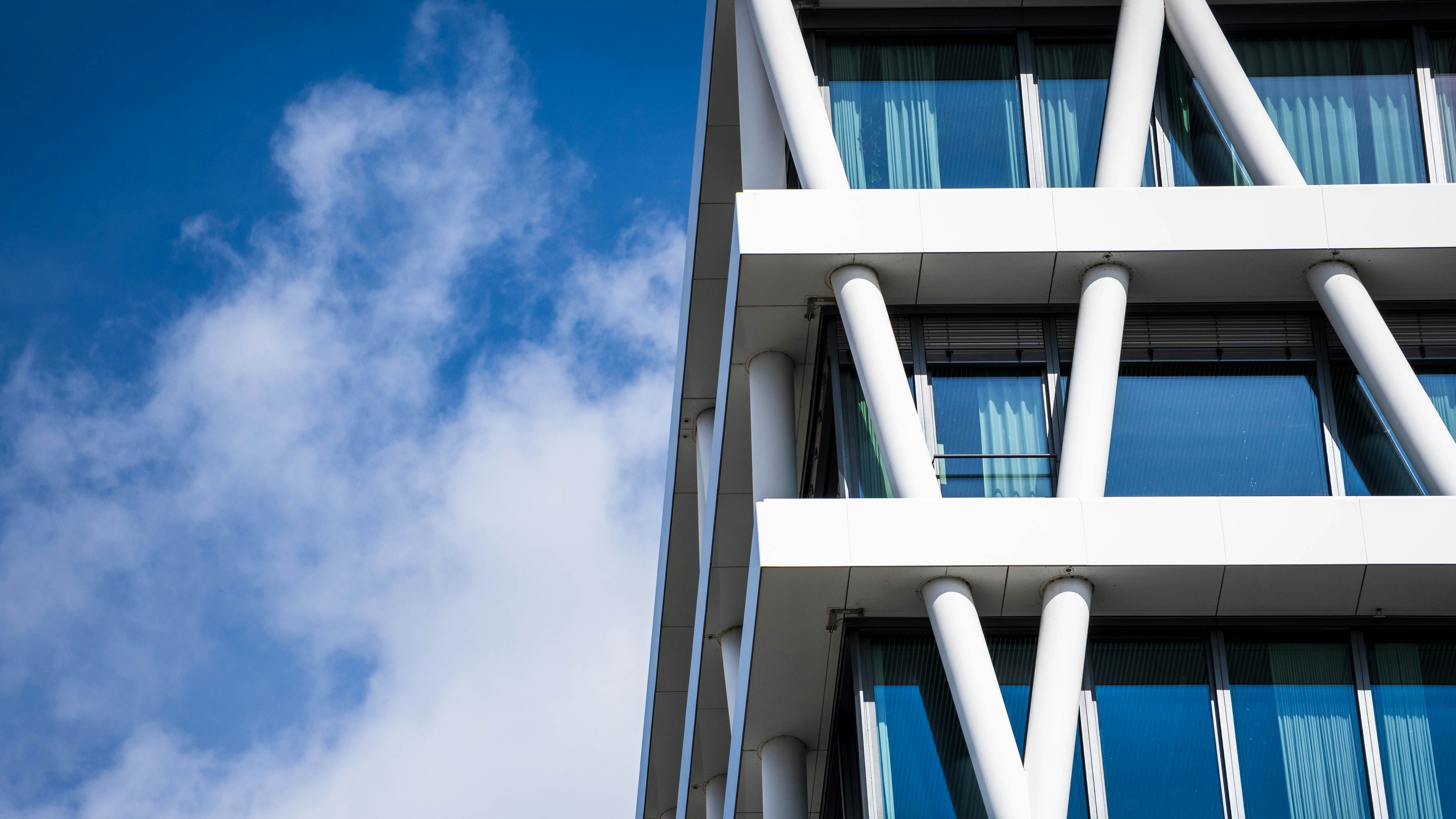 Architectural Lines: A Skewed Perspective of Structural Steel and Glass