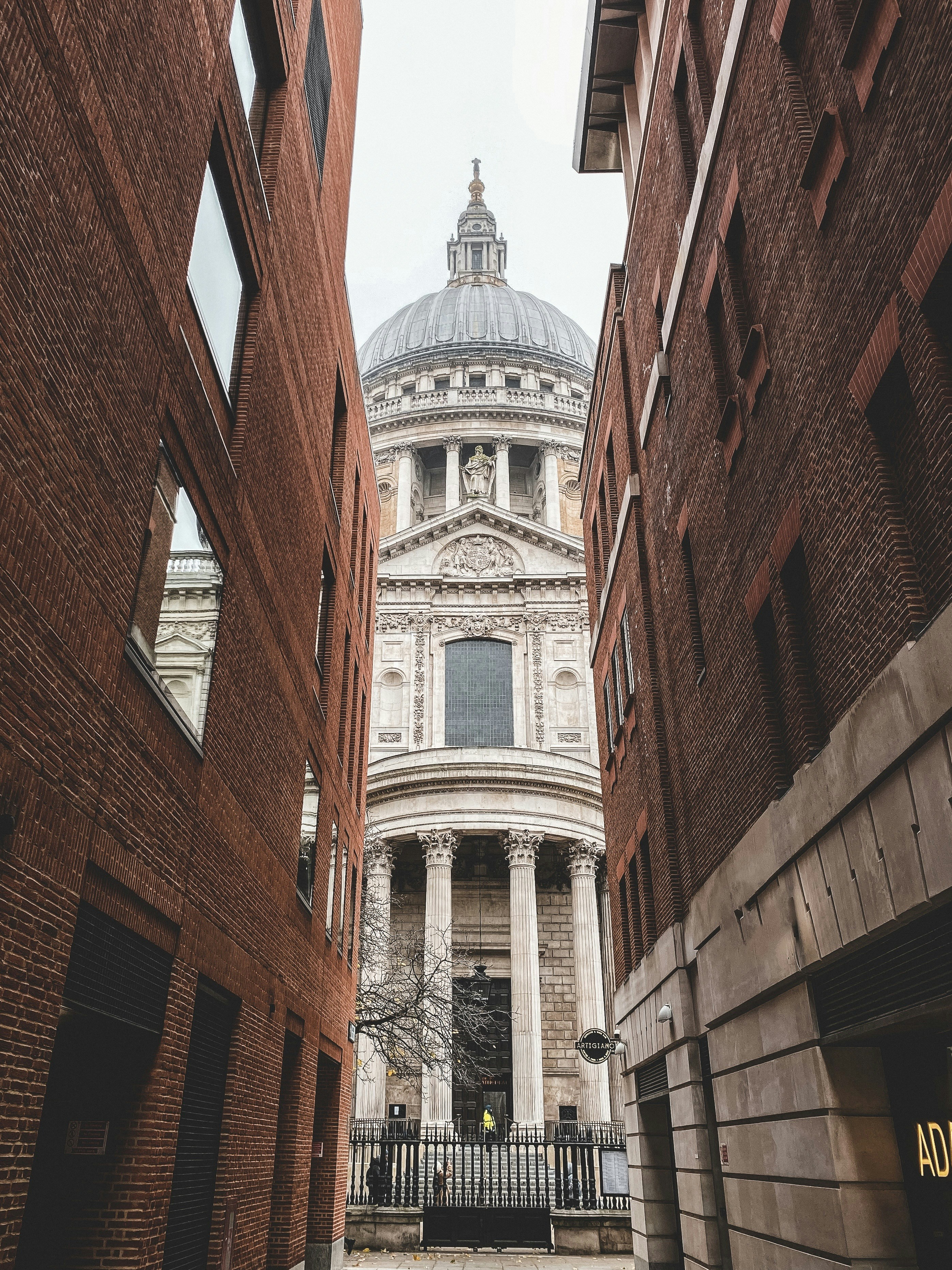 Stately Dome Framed by Red Canyon: Street View to the City Hall