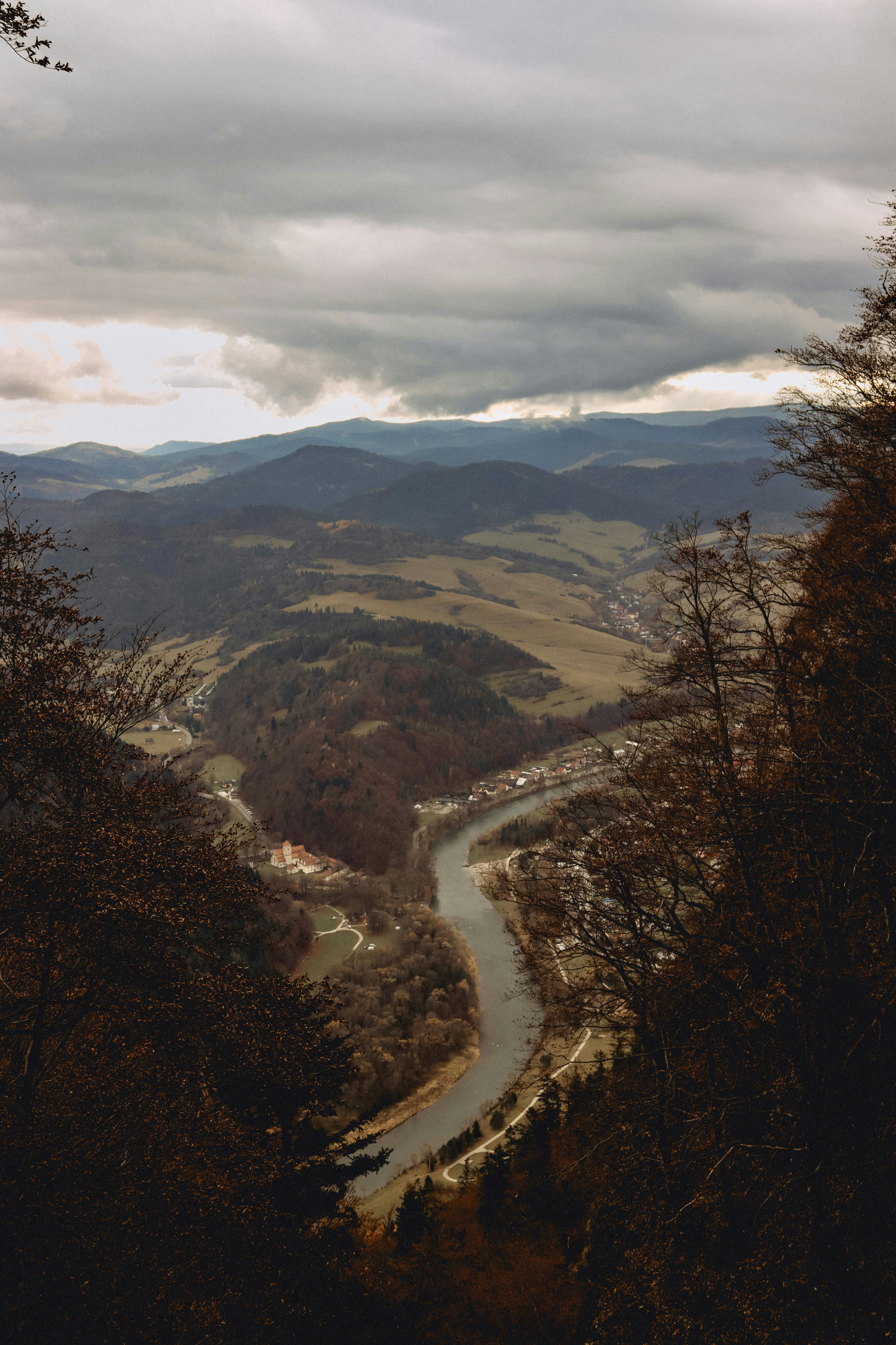Valley Overlook: A Meandering River Carves Through Autumn Hills