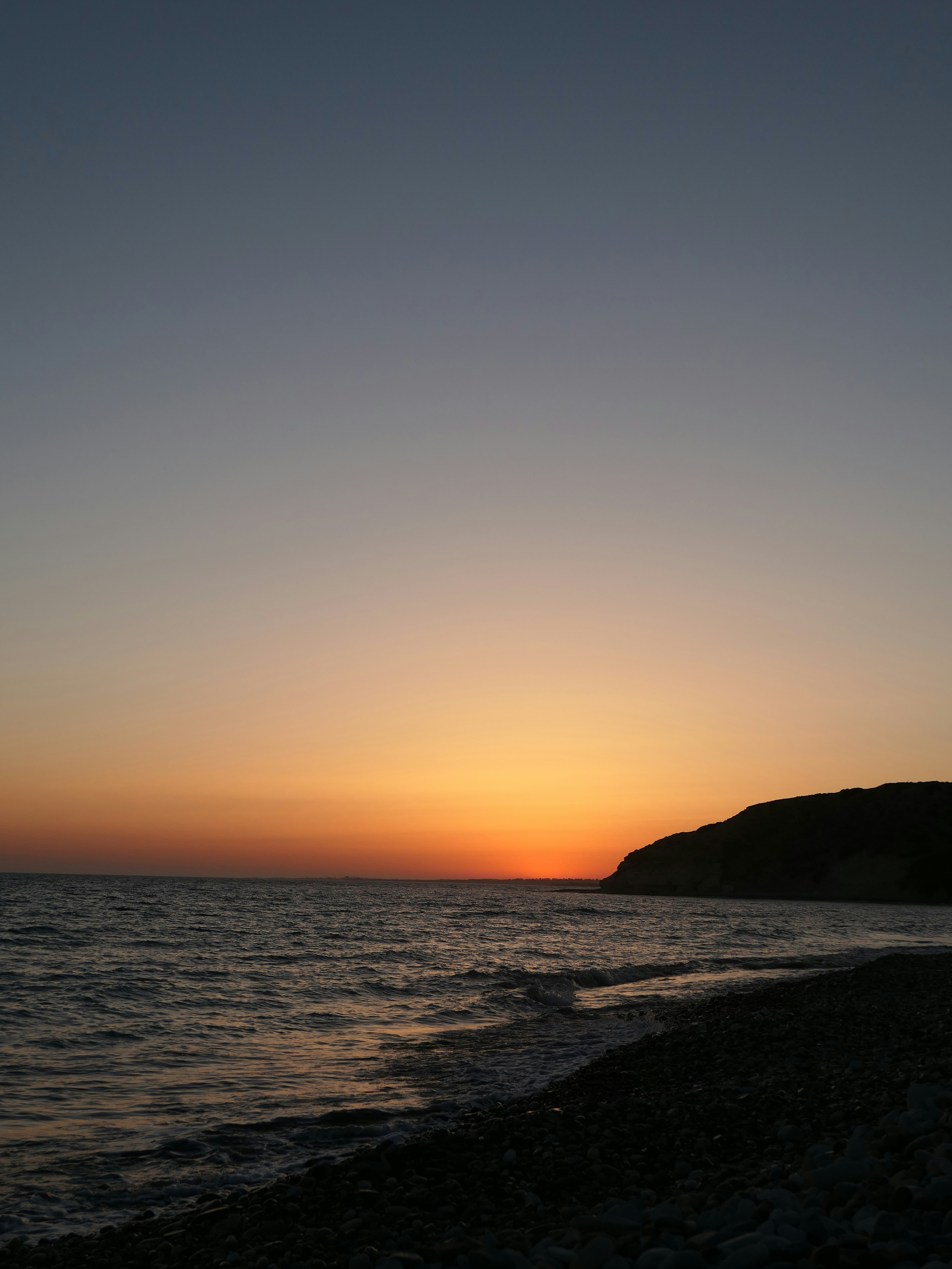 Last Light on a Pebble Beach
